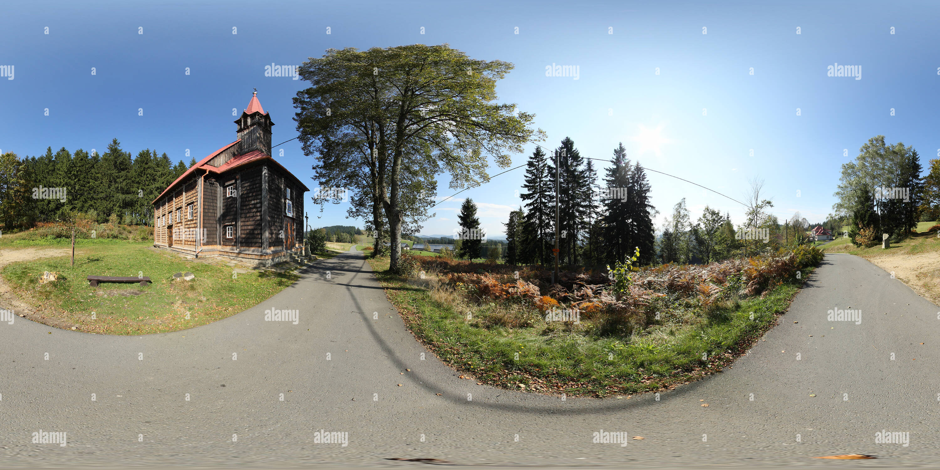 360° view of Dřevěný kostelík Panny Marie na Gruni - Alamy
