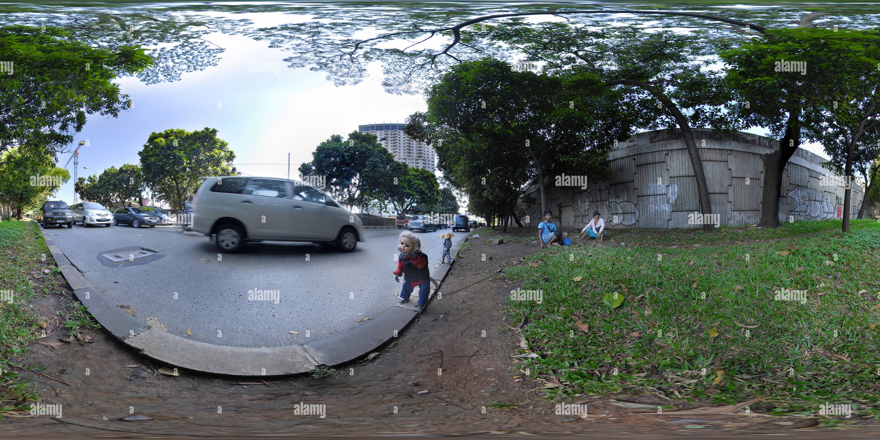 360° view of Performing Street Monkeys - Alamy