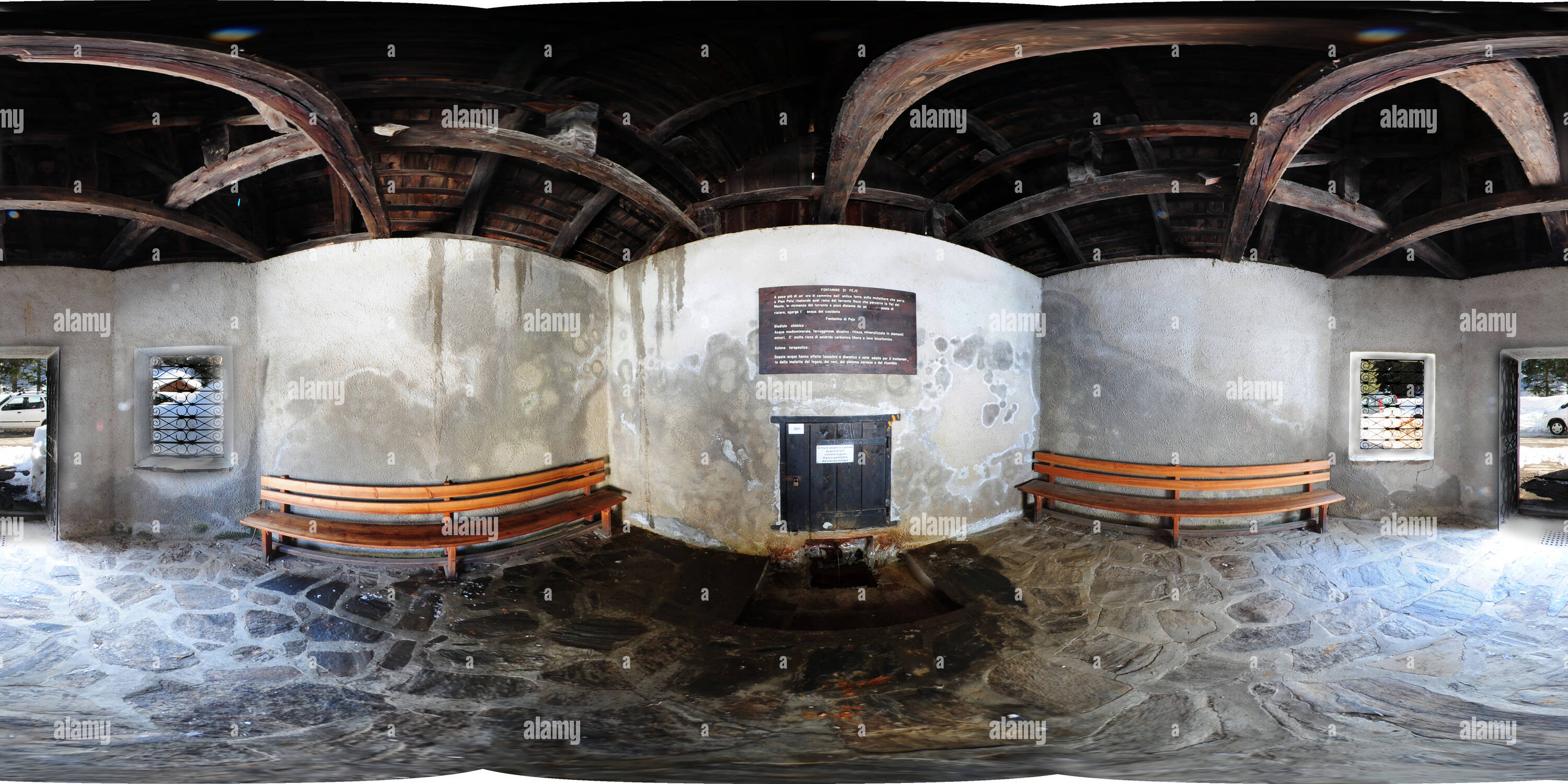 Spring mineral water fonte acqua minerale pejo trentino hi-res stock ...