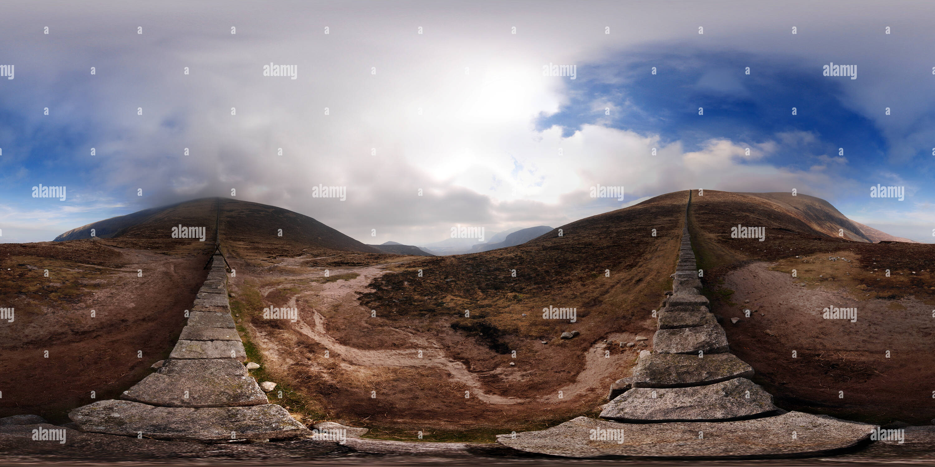 360° view of Mourn Wall at the Gap Between Slieve Commedagh and Slieve ...