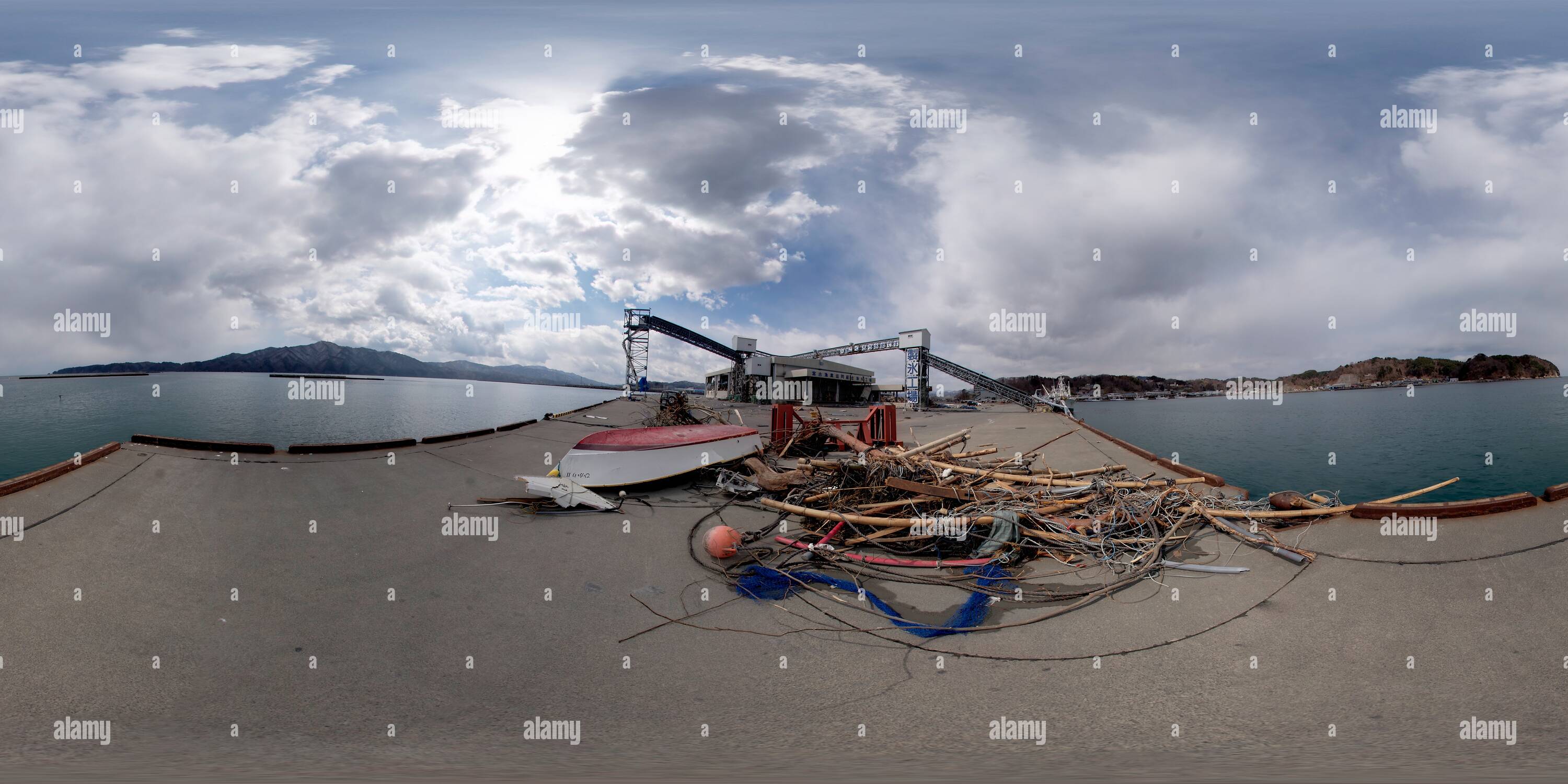 360° view of Damage in Miyako Port, Iwate Pref. (1 - Alamy