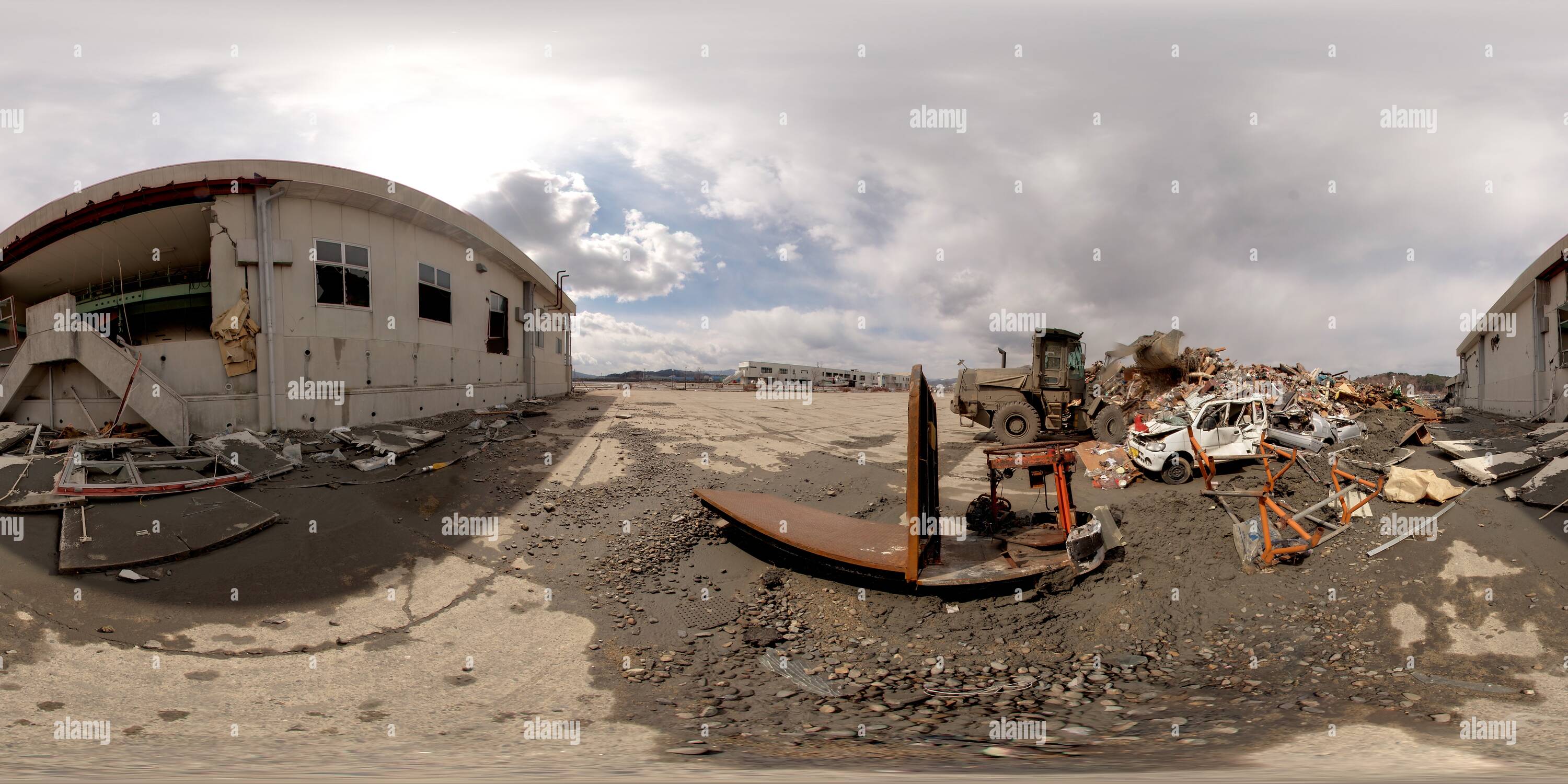 360° view of Damage in Miyako Port, Iwate Pref. (3 - Alamy