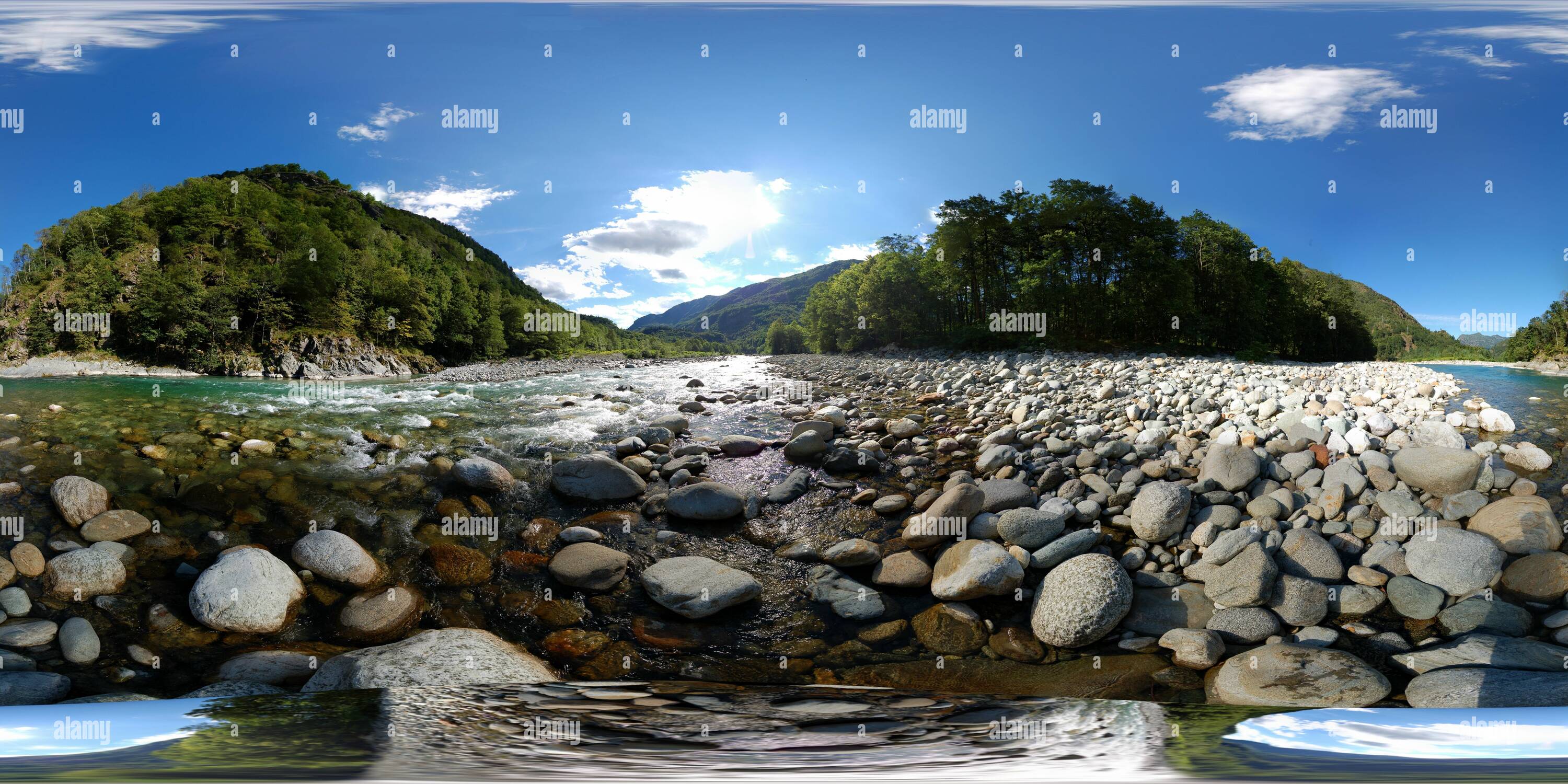 360° view of Sesia River, Balmuccia - Alamy