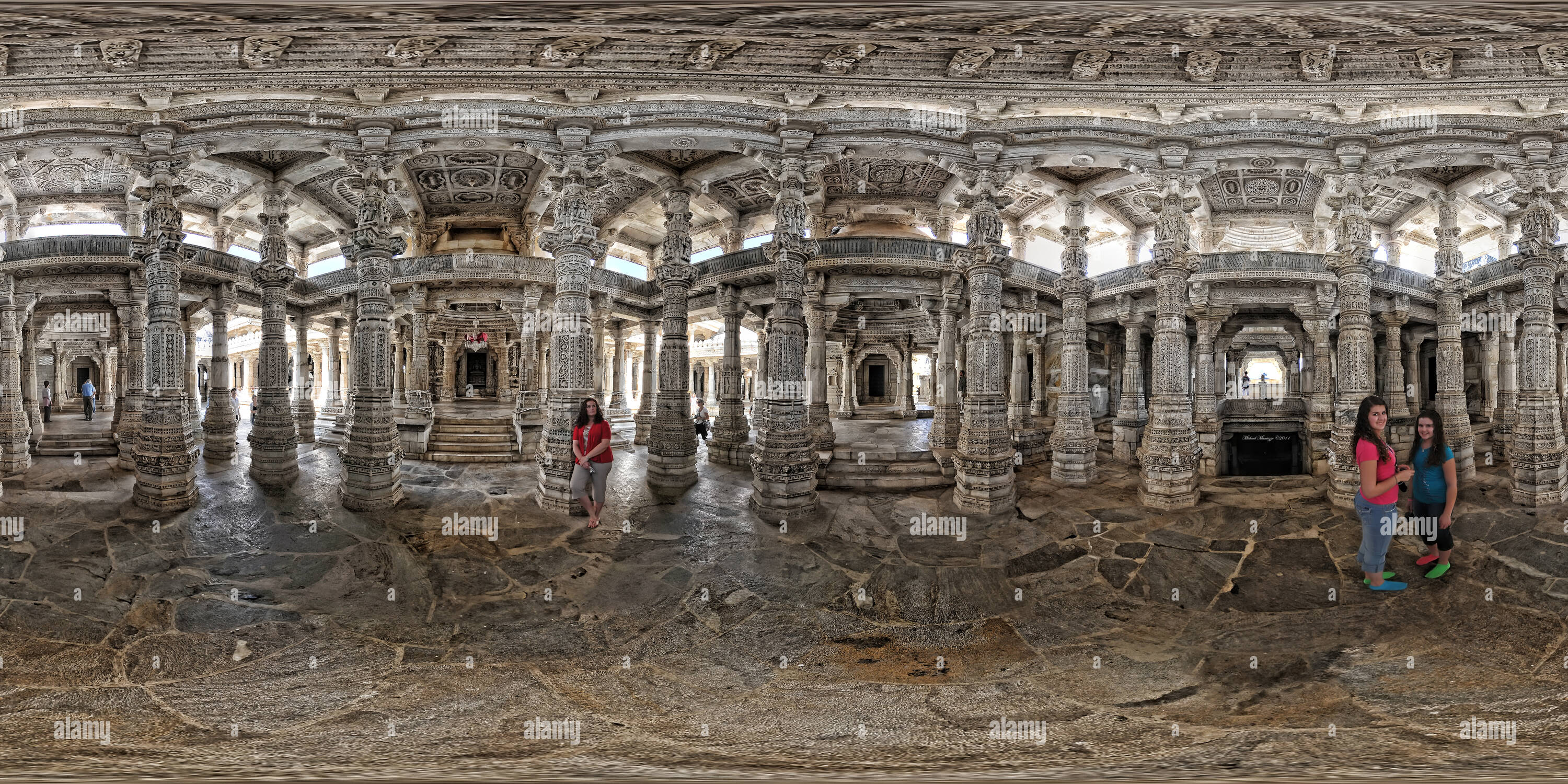 360° view of Interior of the Jain temple at Ranakpur - Alamy
