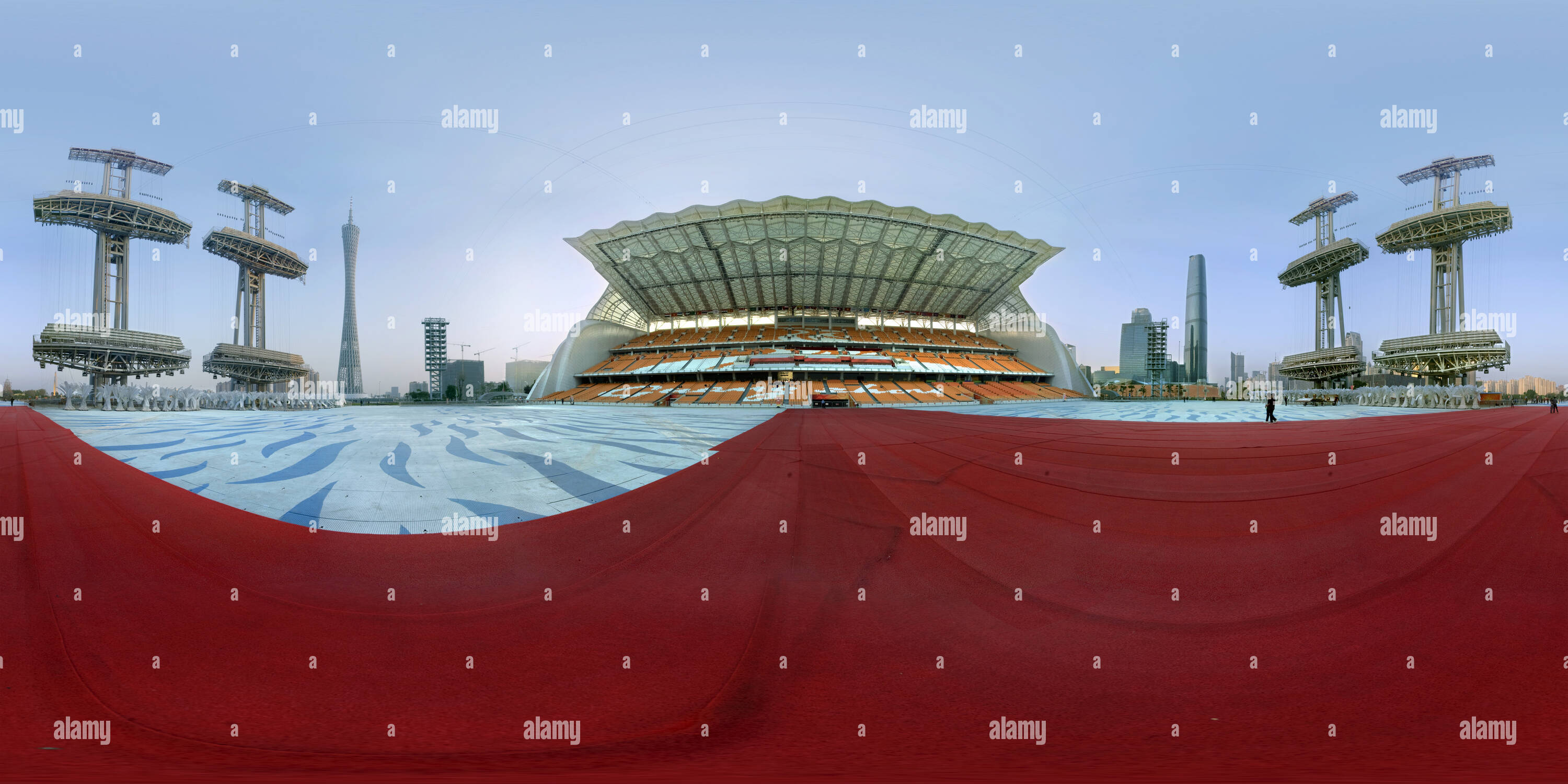 360° view of Haixinsha Square of Guangzhou——the main venue architectur ...