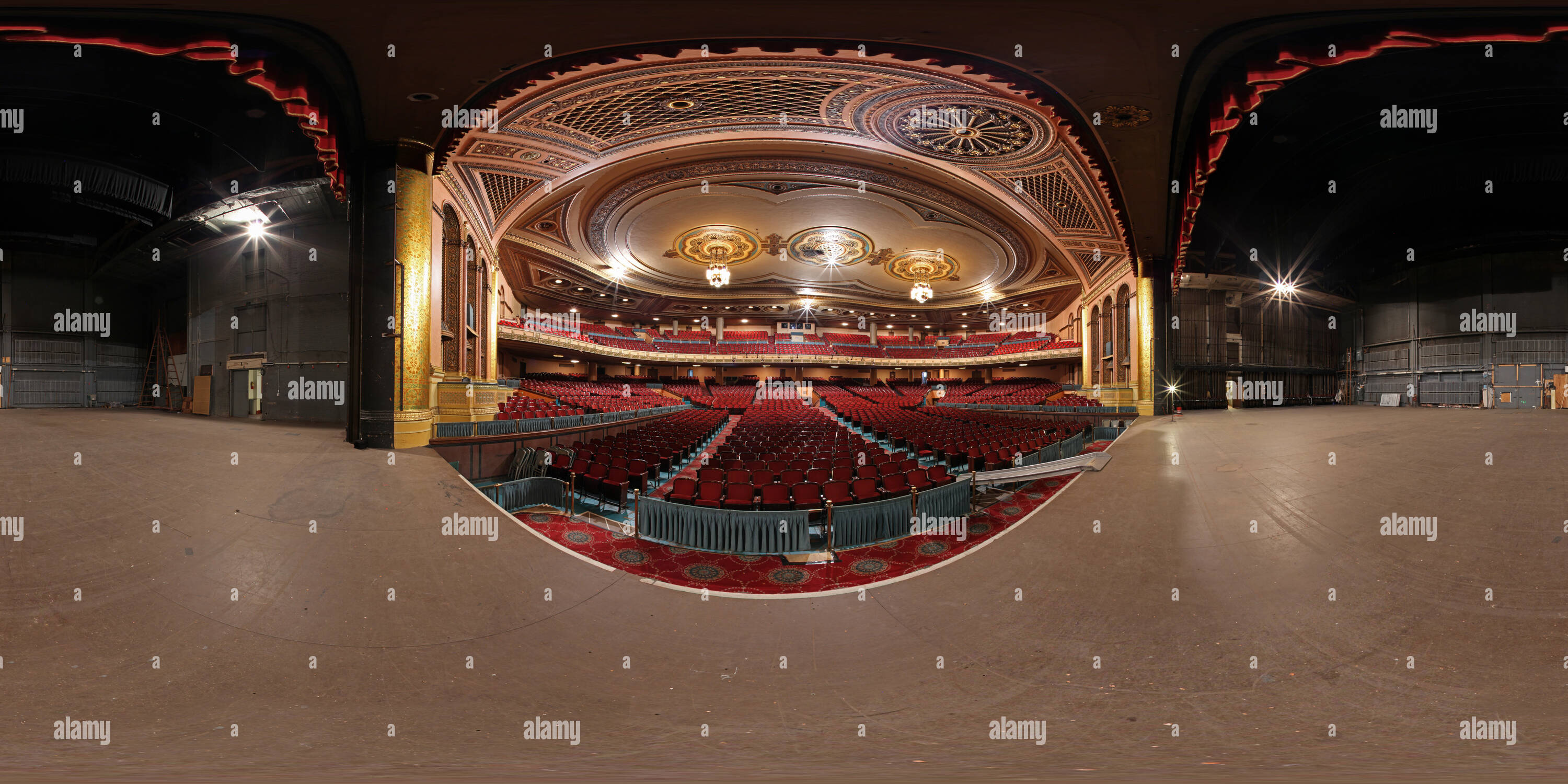 360° view of Masonic Temple Theater, Stage View - Alamy