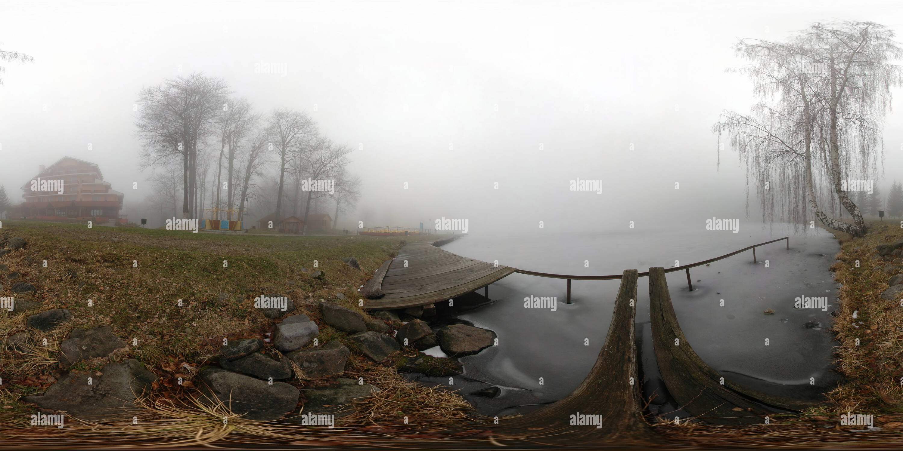 360° view of Fog (Bodi Lake, Baia Sprie, Romania - Alamy