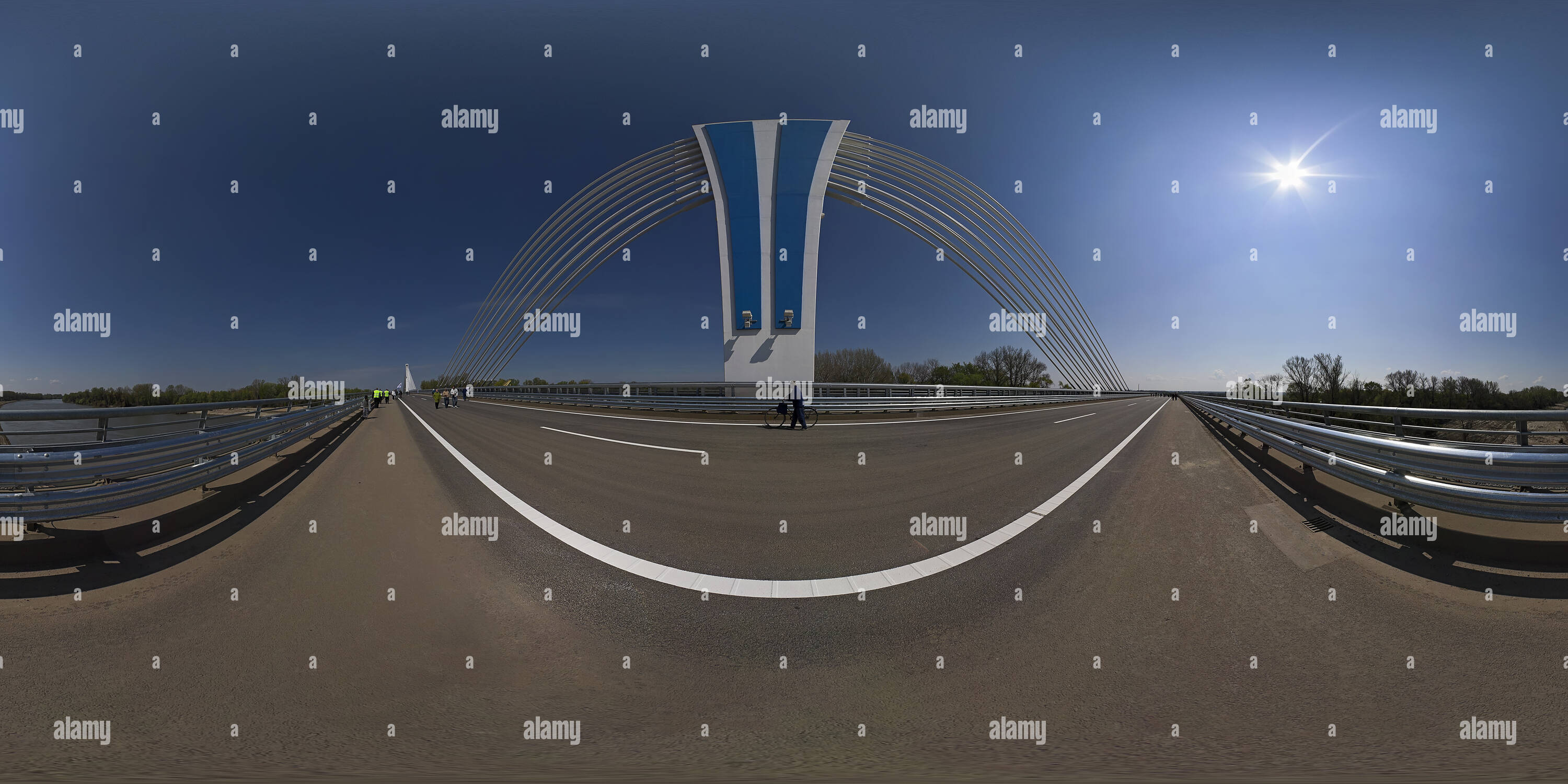 360° view of New M43 motorway bridge Tisza on a river - Alamy