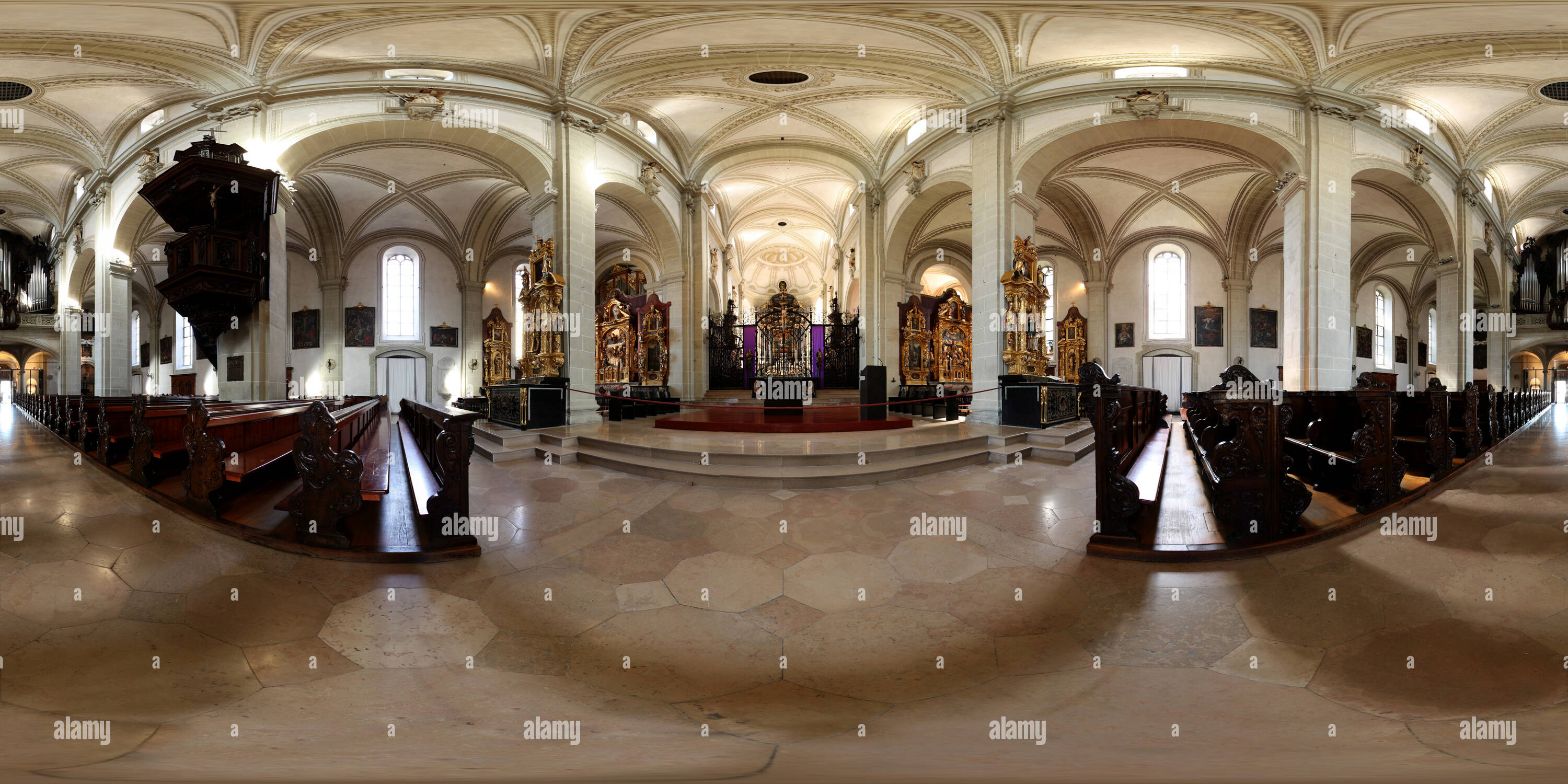 360° view of St. Leodegar Church - Interior - Alamy
