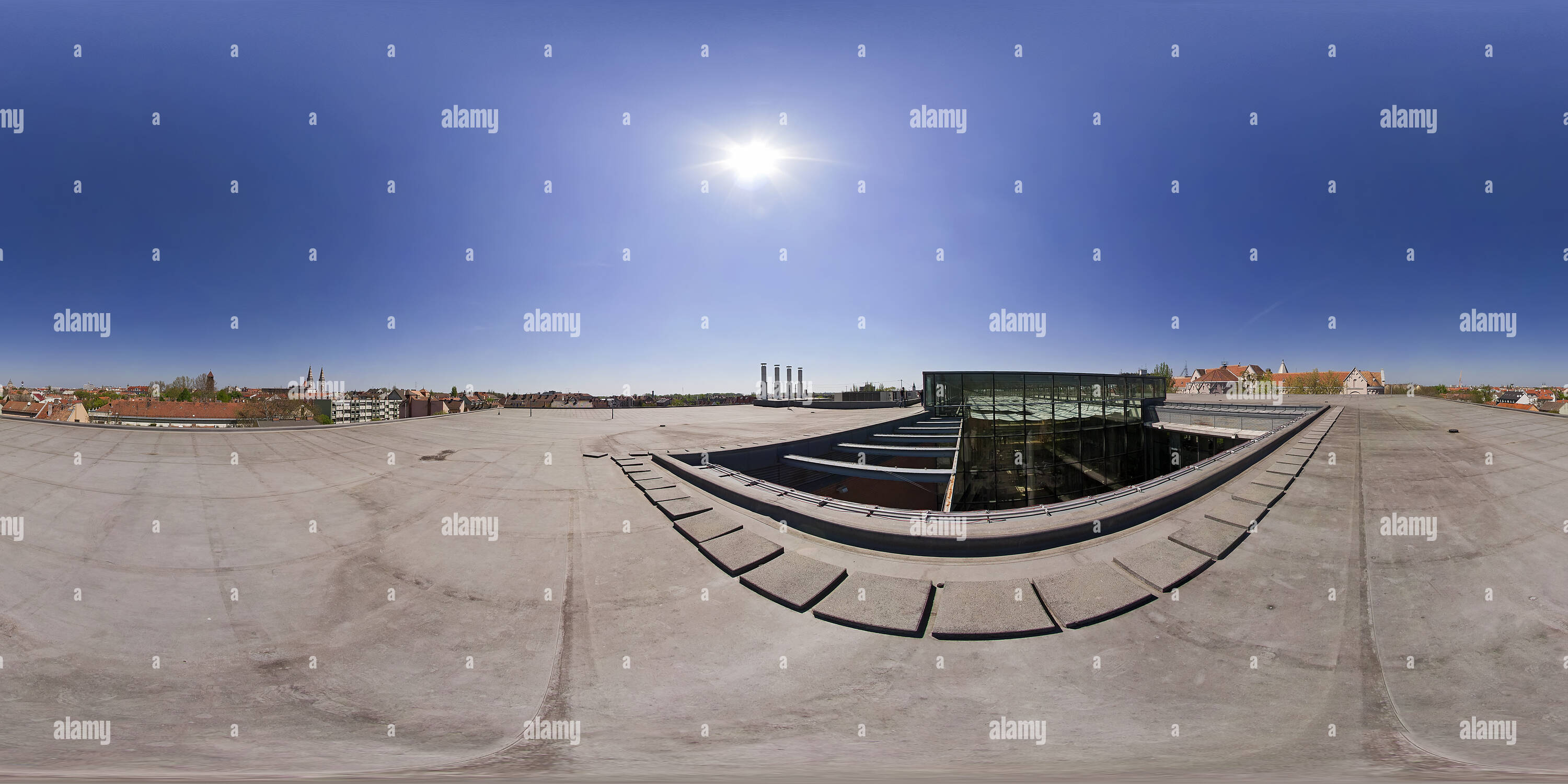 360° view of Szeged University Library - roof (entrace atrium - Alamy