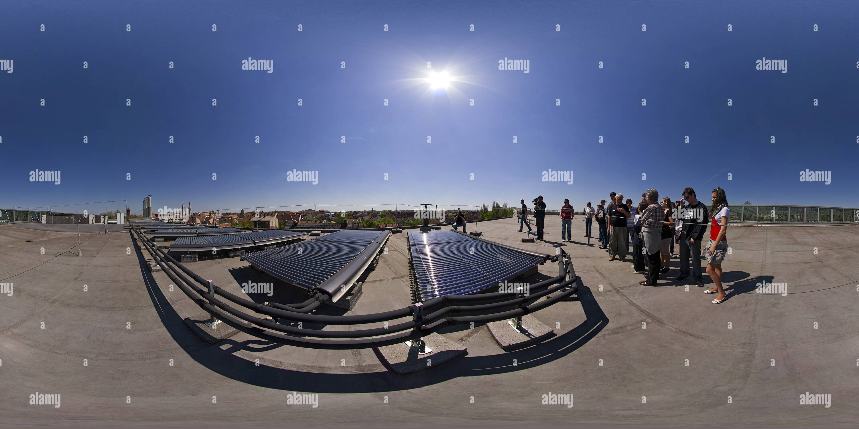 360° view of Szeged University Library - roof - solar collector - Alamy