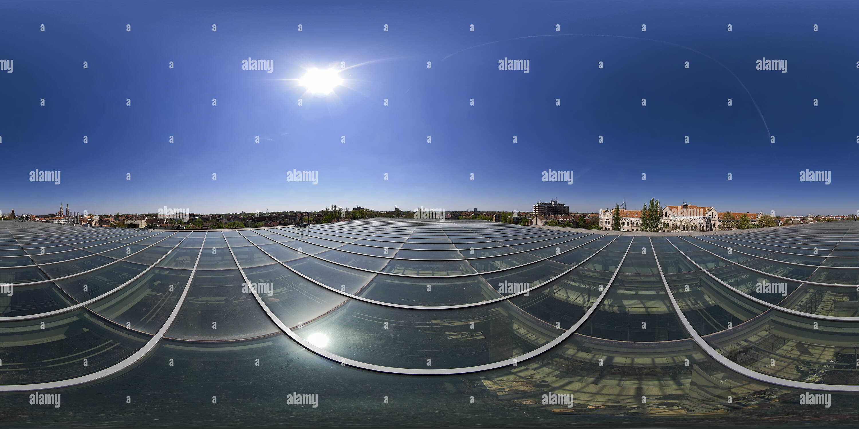 360° view of Szeged University Library - glass roof atrium - Alamy