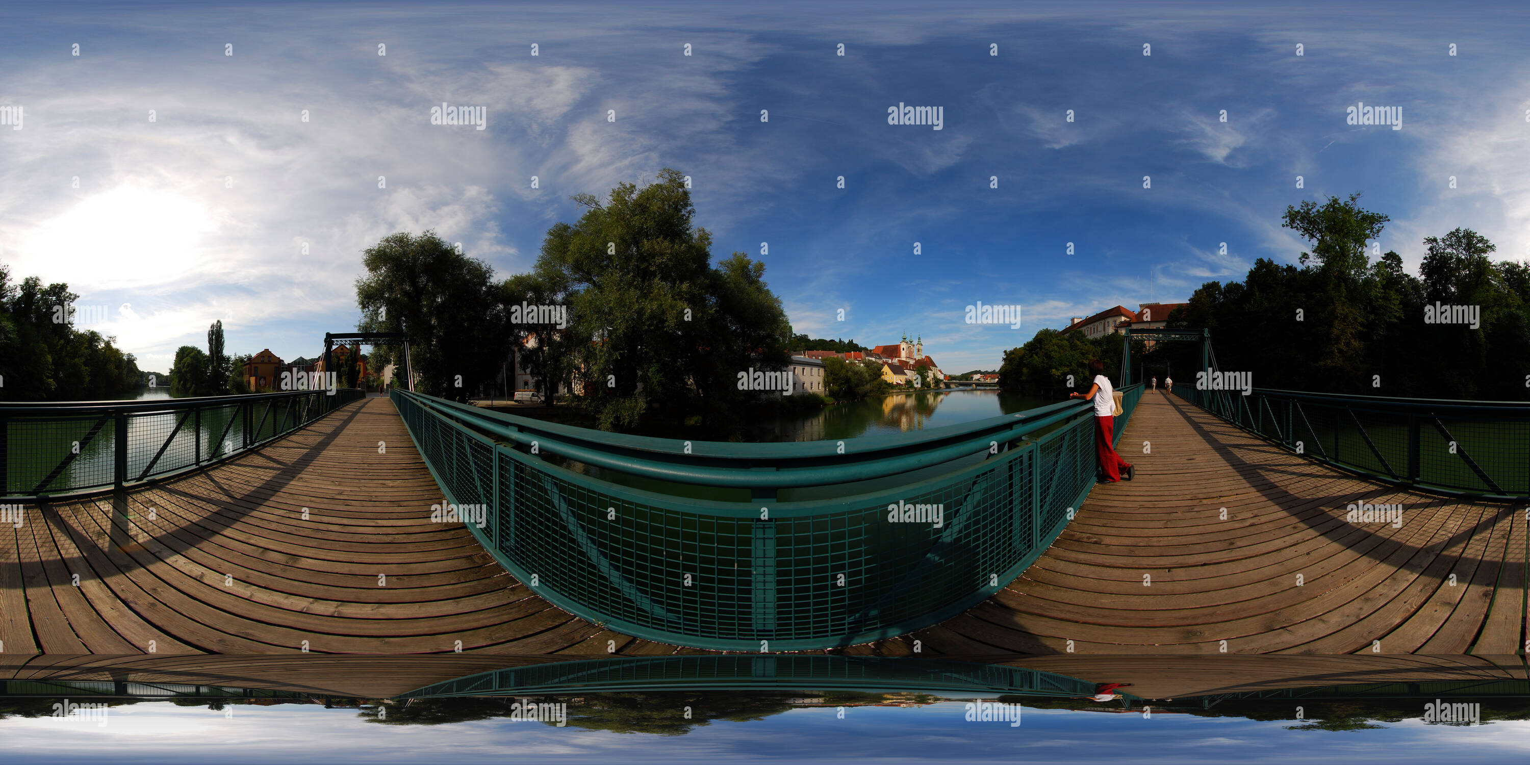 360° view of Pedestrian bridge over Steyr river - Alamy