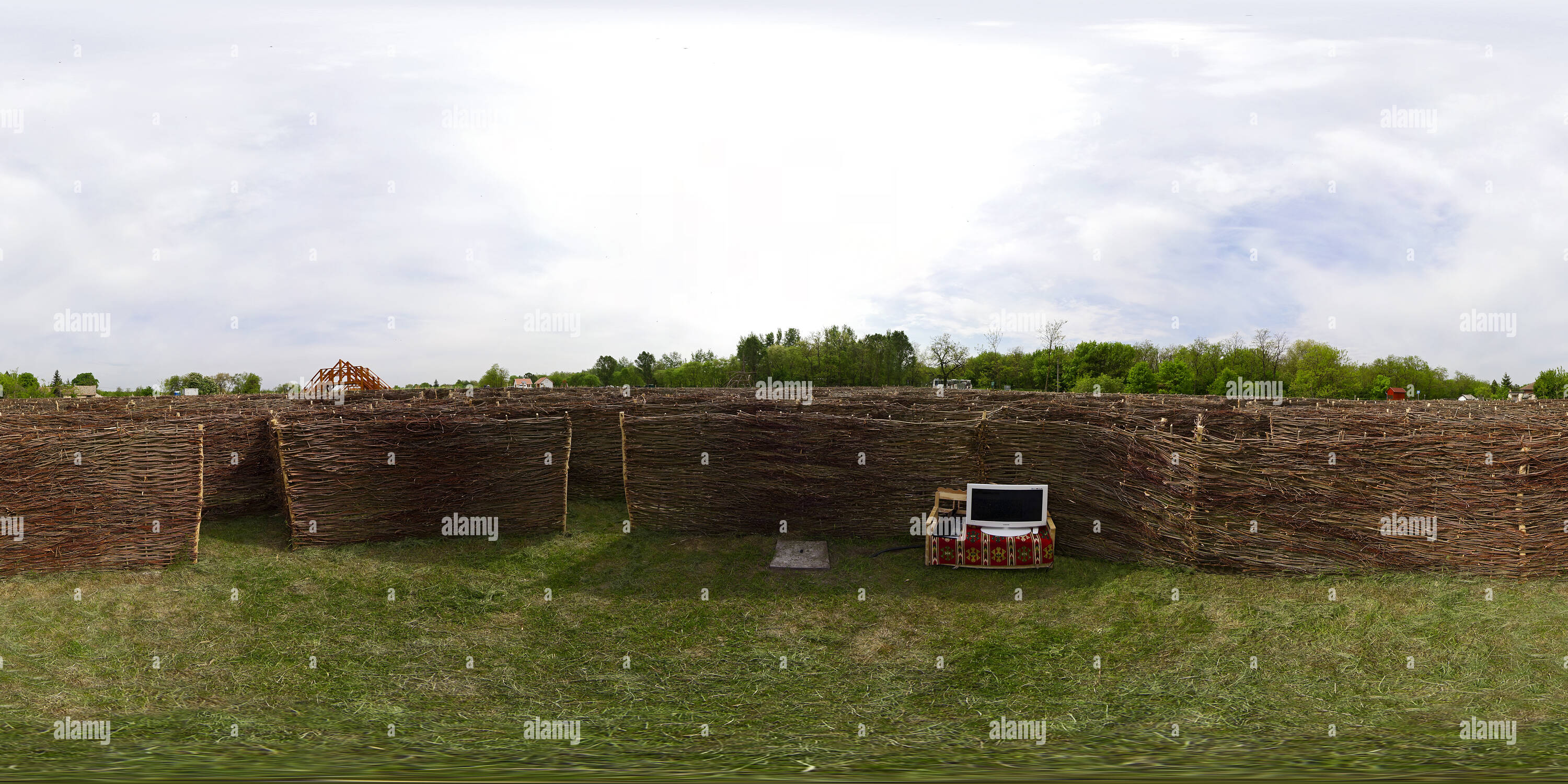 360° view of Star Path - prepared from wicker labyrinth - Alamy