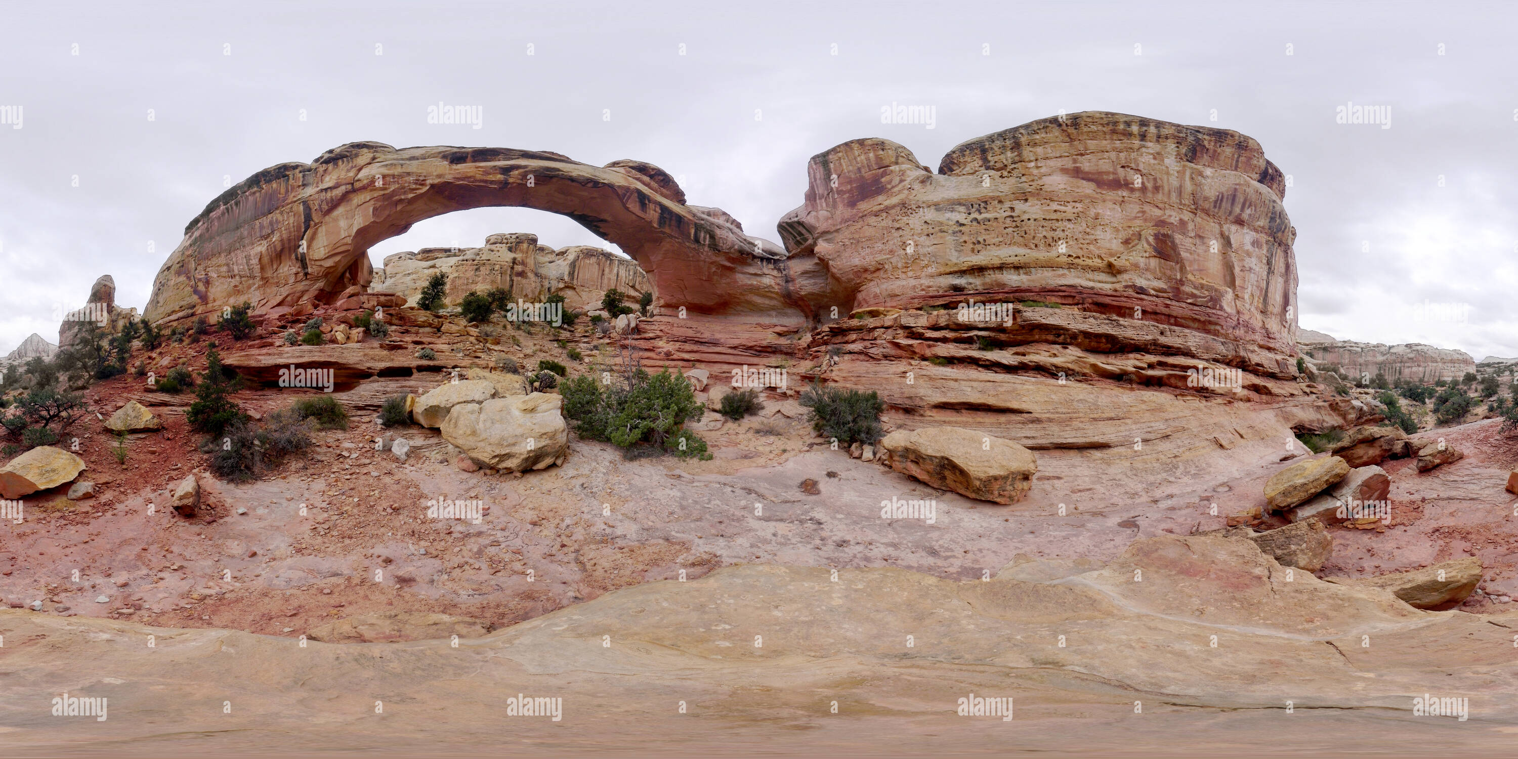 360° view of Hickman Natural Bridge, Capitol Reef National Park, Torrey ...