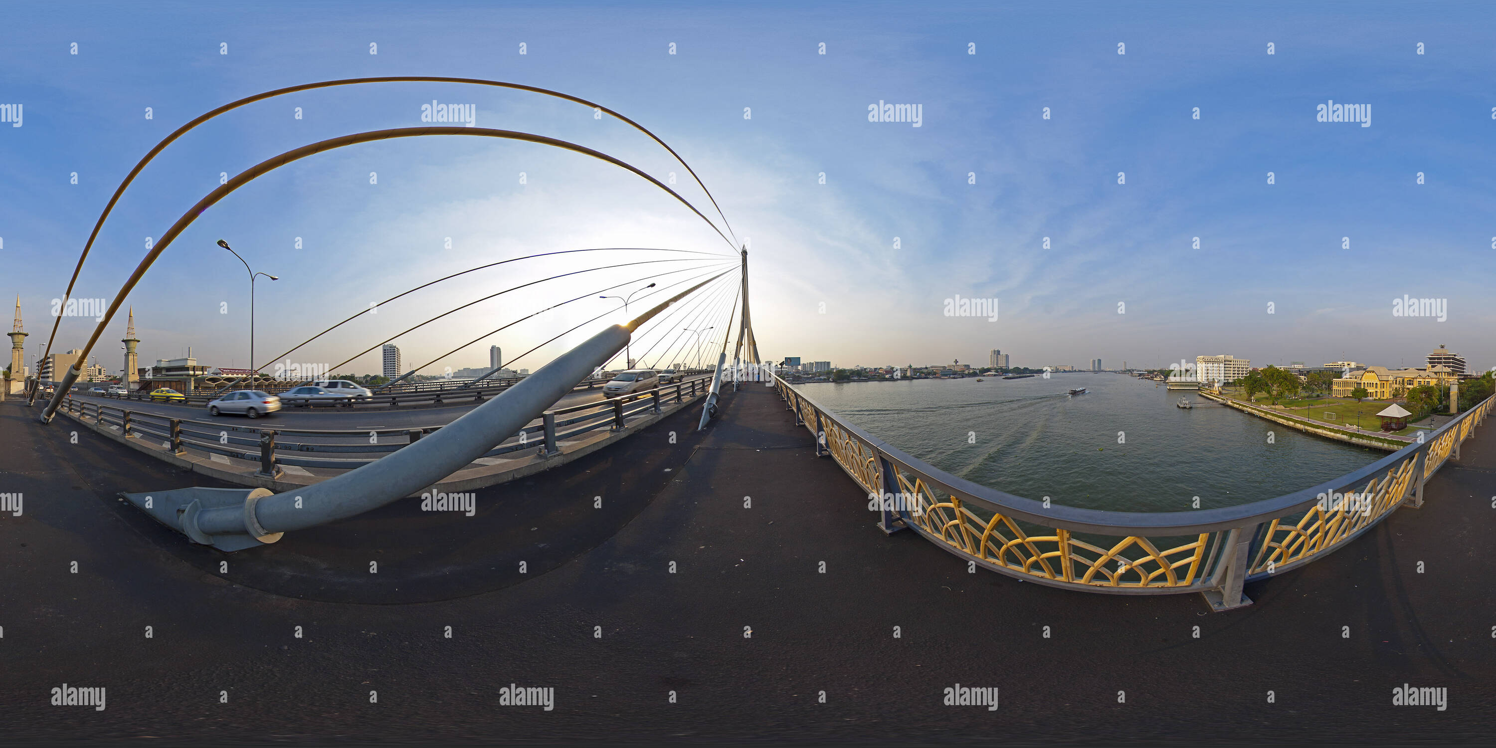 360° view of Rama 8 Bridge - Alamy