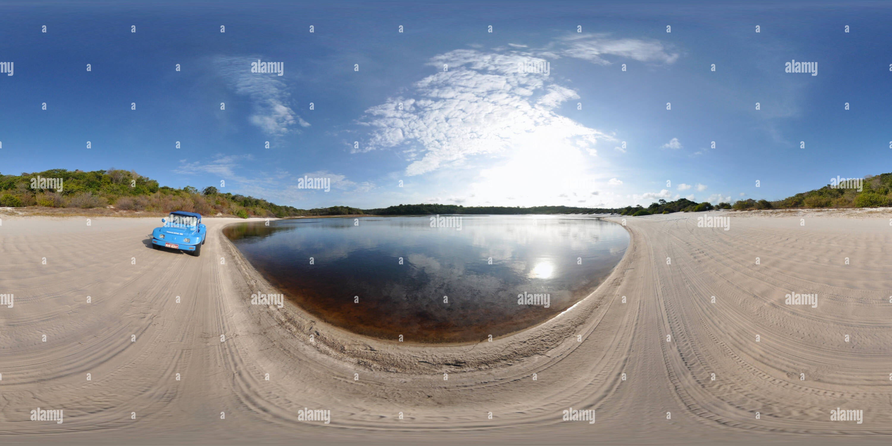360° view of Amazing lagoon in Baia Formosa - Brazil / RN with water ...