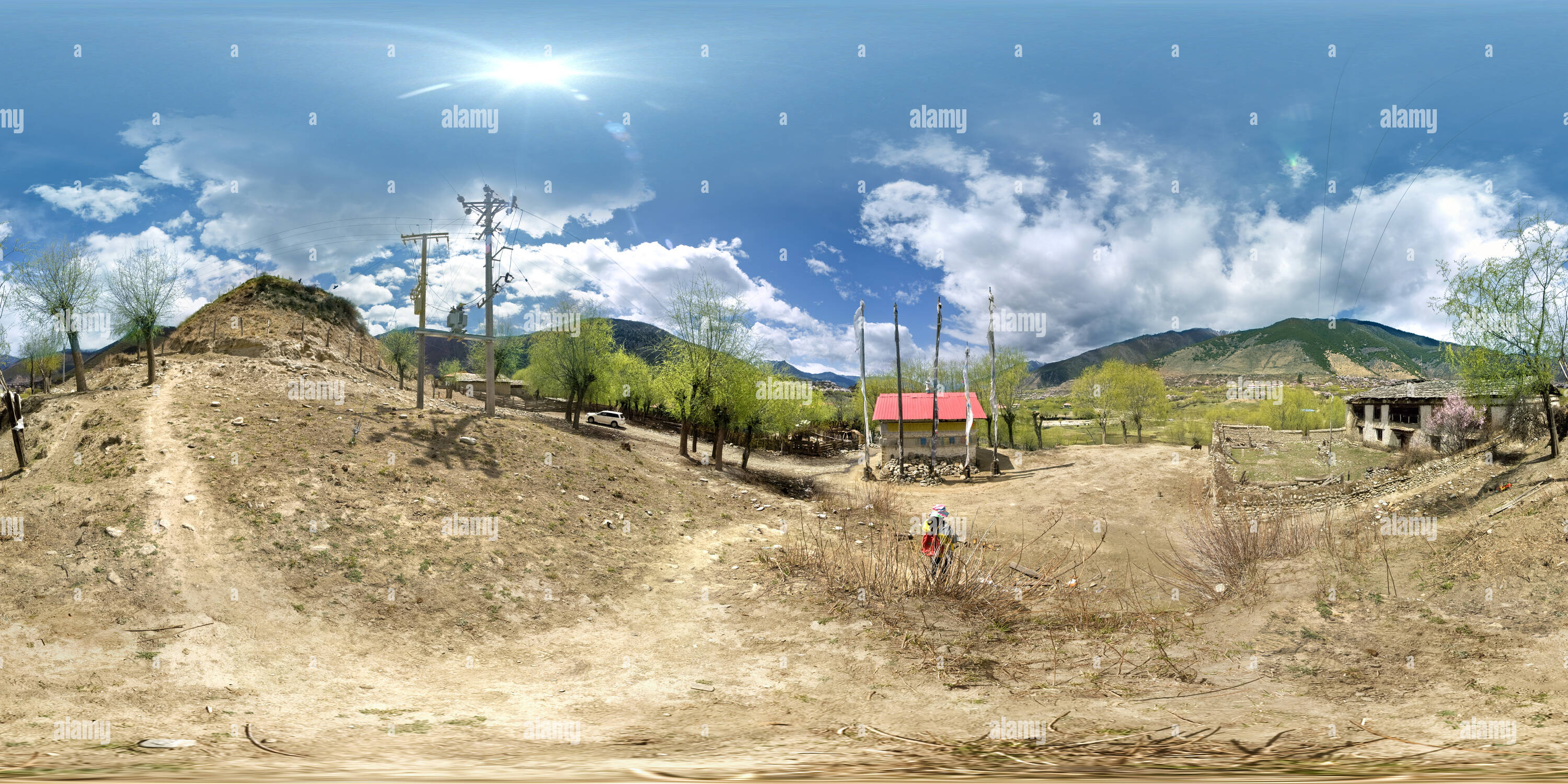 360° view of Demu Monastery 1—— Demu mansion in Niyang river - Alamy