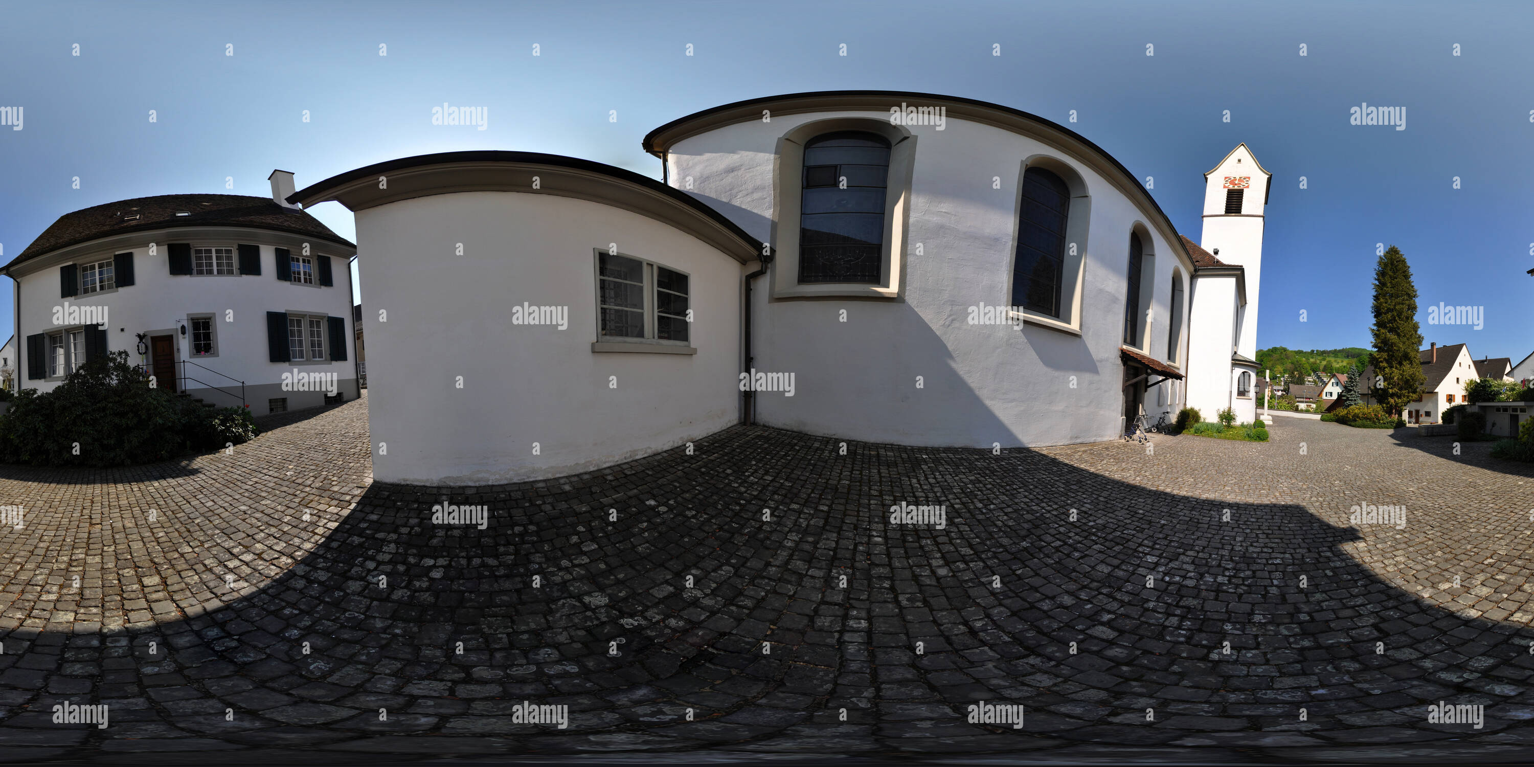 360° view of Kirche Zeiningen mit Pfarrhaus - Alamy