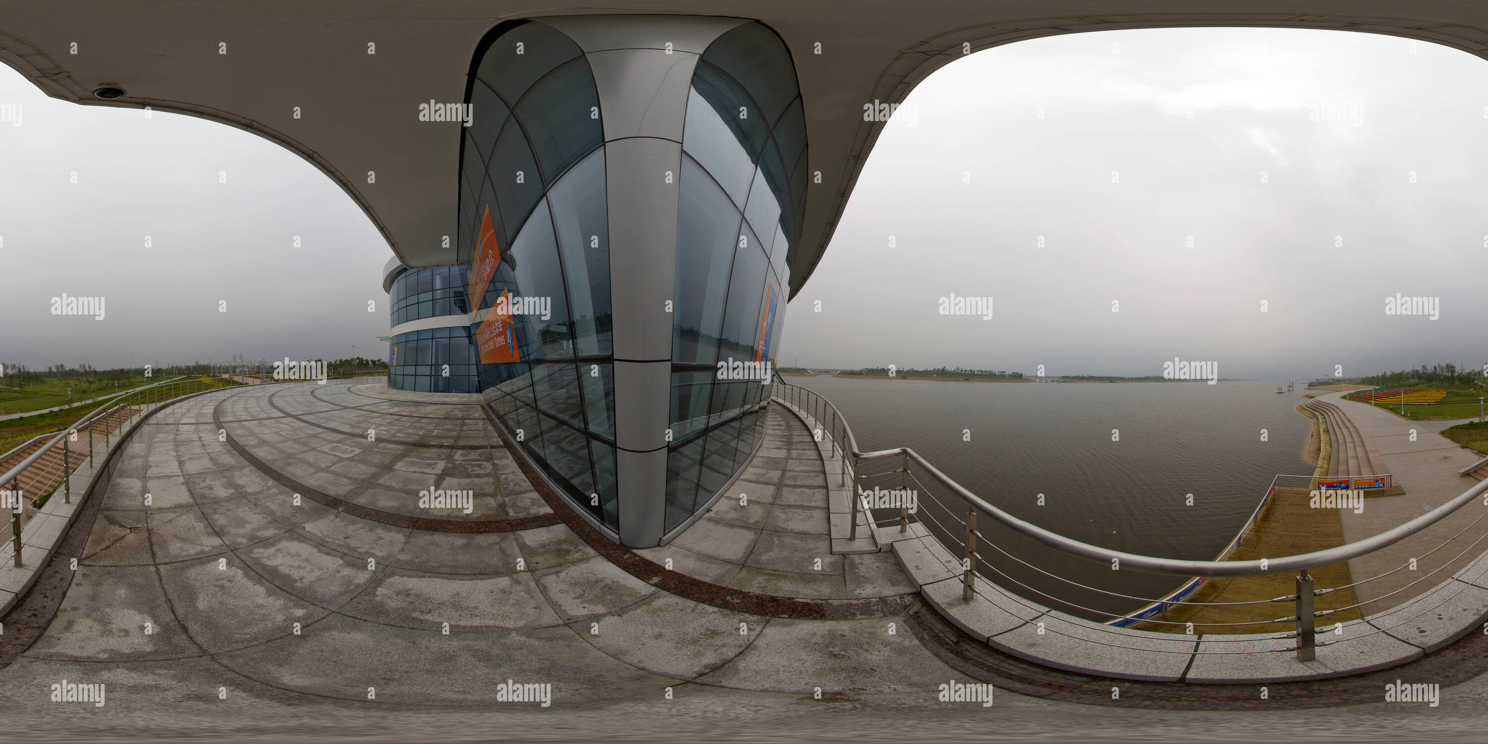 360° view of Rizhao City - Olympic Water Park - Target Tower -2 - Alamy