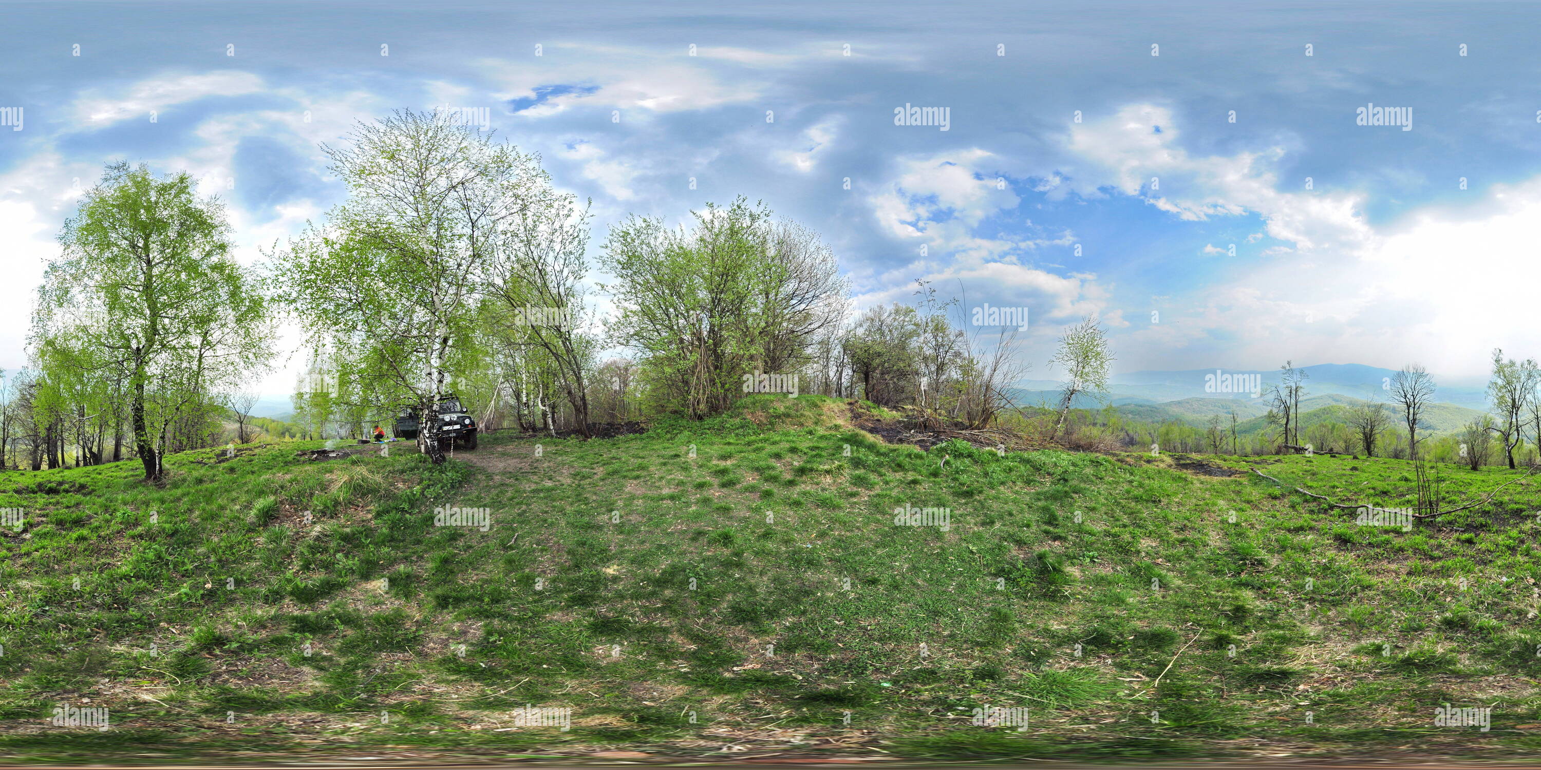 360° view of The picnic on mountain top - Alamy
