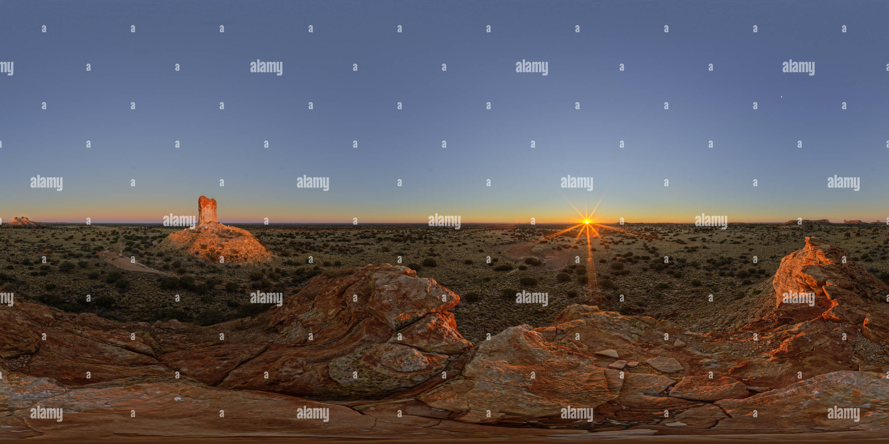 360° view of Chambers Pillar Sunset - Alamy