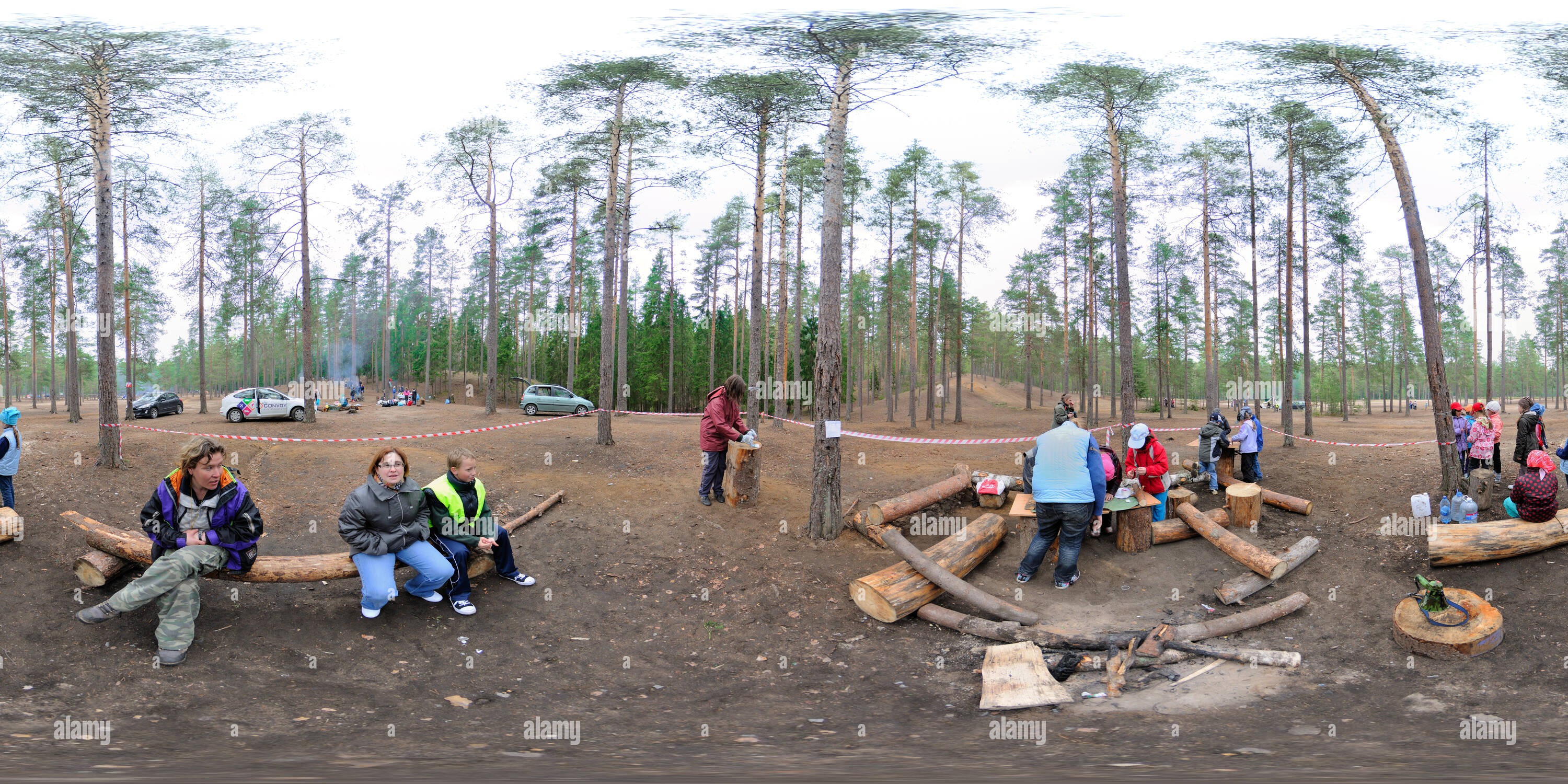 360° view of First-graders orienteering competition - Alamy