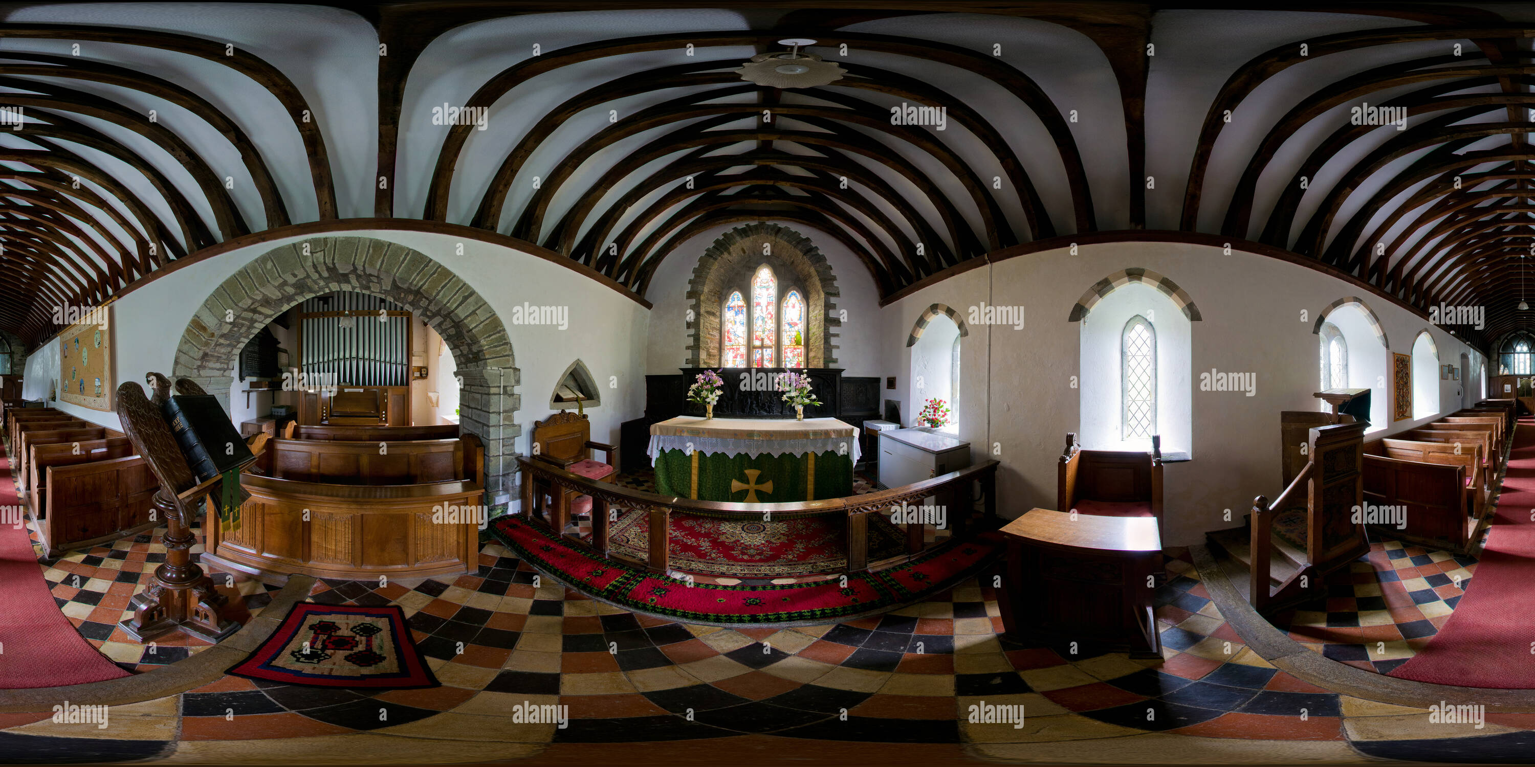 360° view of St Petroc's Church, Trevalga, Cornwall - Alamy