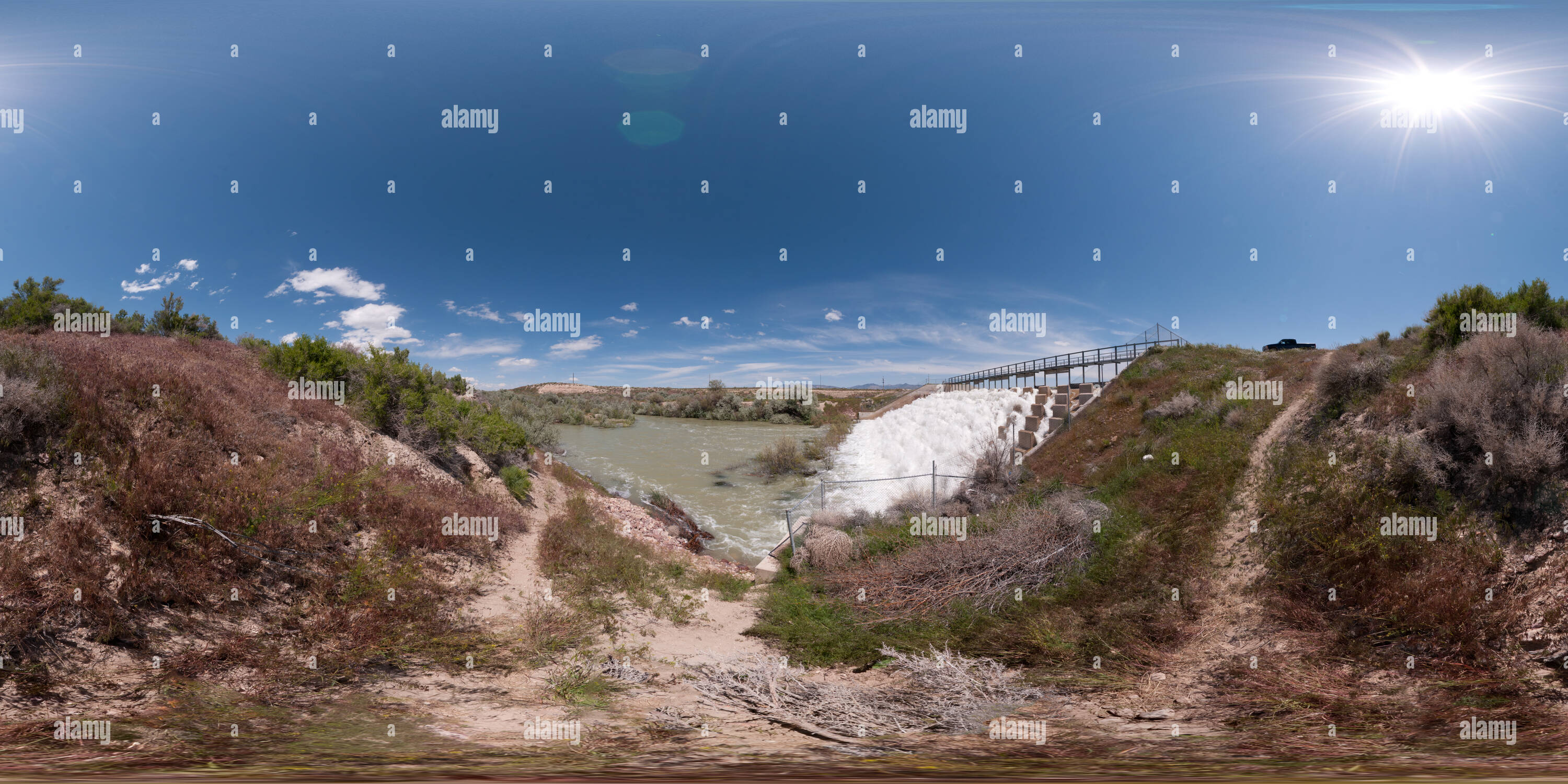 360° view of DMAD Reservoir overflow spillway - Alamy