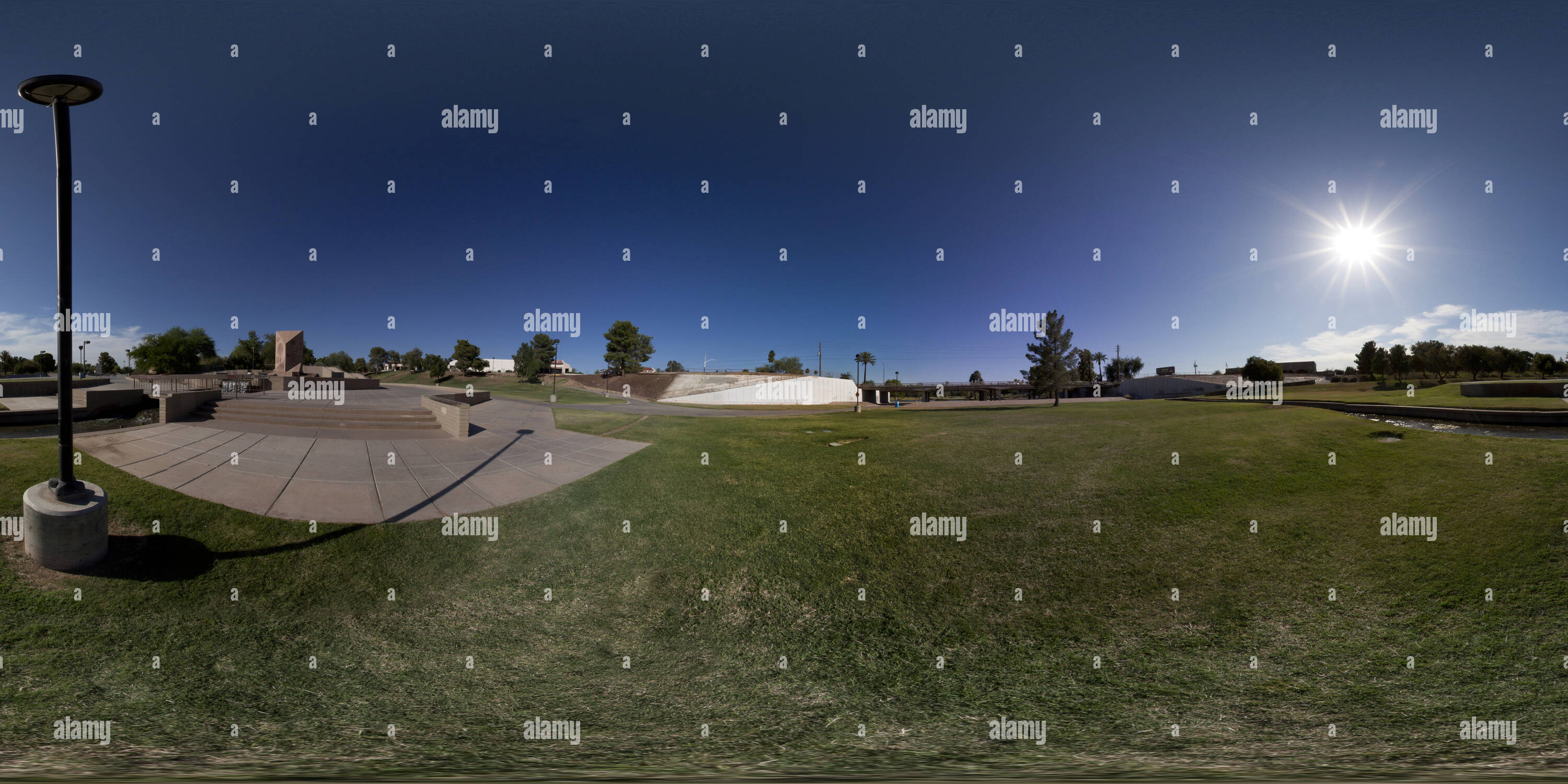 360° view of Indian Bend Wash Park at McDowell, Scottsdale, Arizona USA ...
