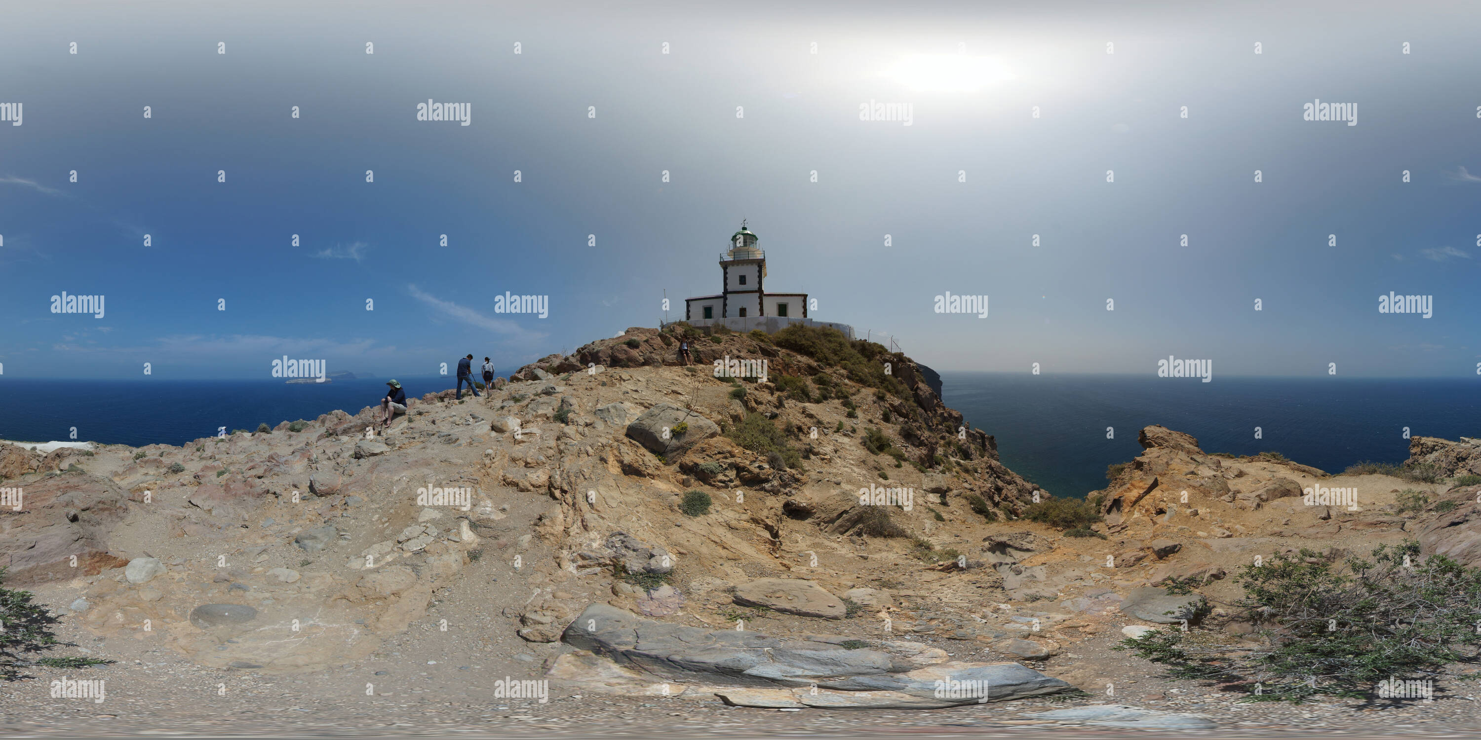 360° view of Greece Santorini Cape Akrotiri Faros - Alamy