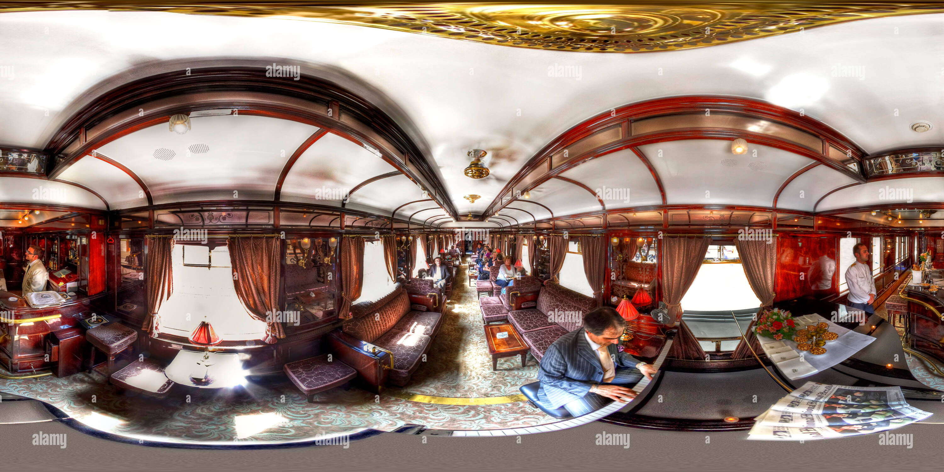 360° view of orient express. cabin bar - Alamy