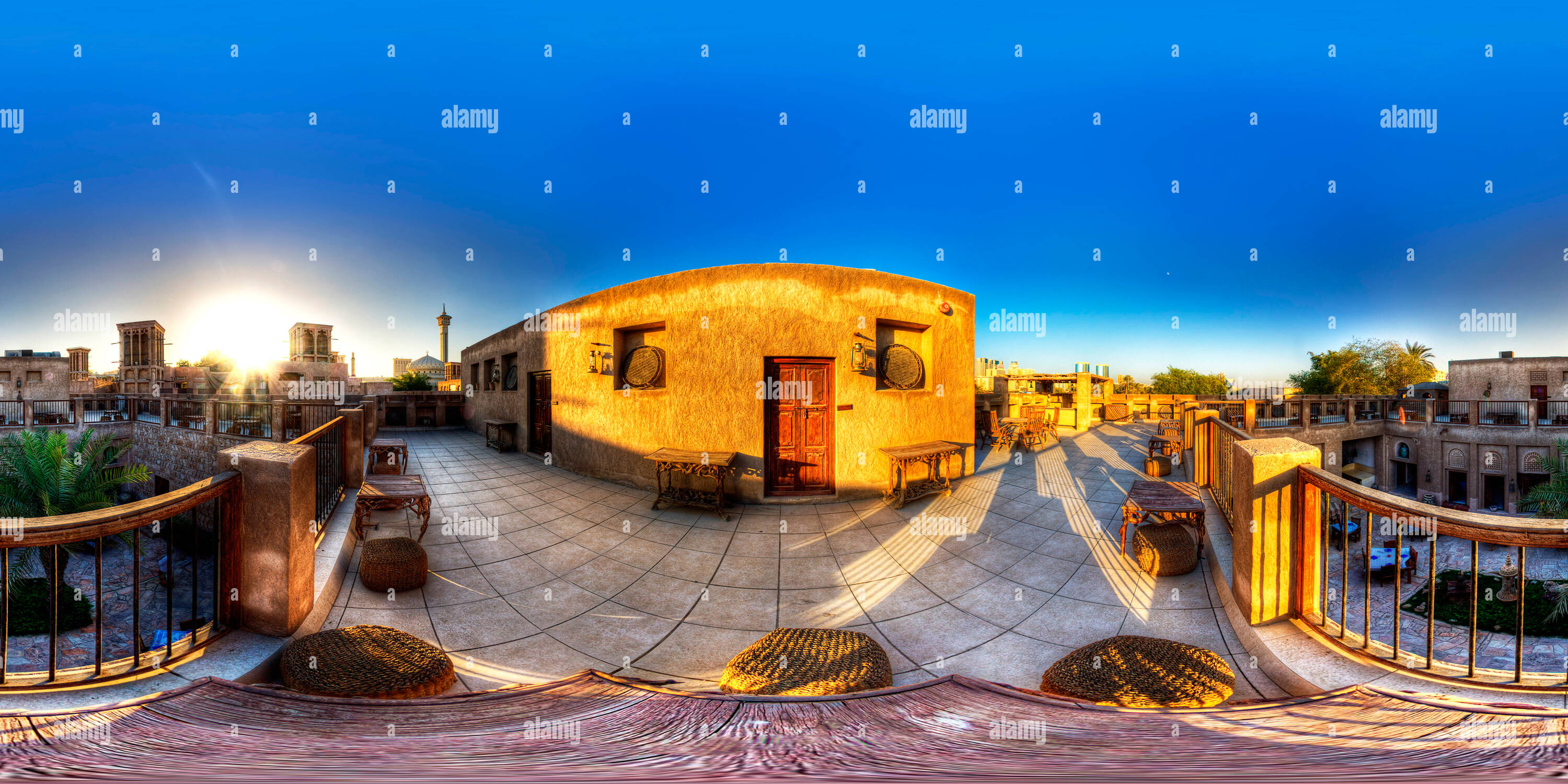 360° view of dubai old town bastakiya - Alamy