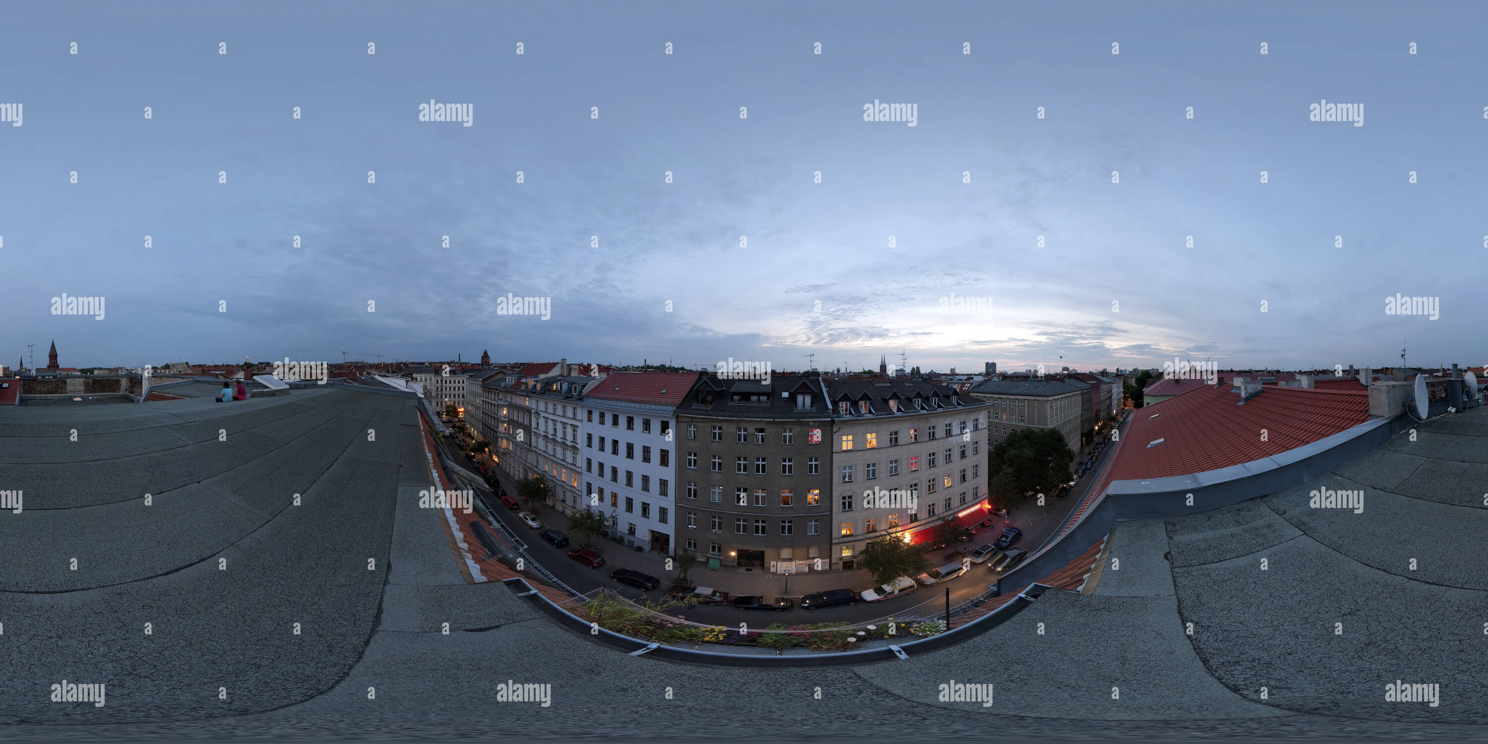 360° view of on the roof over Berlin Kreuzberg - Alamy