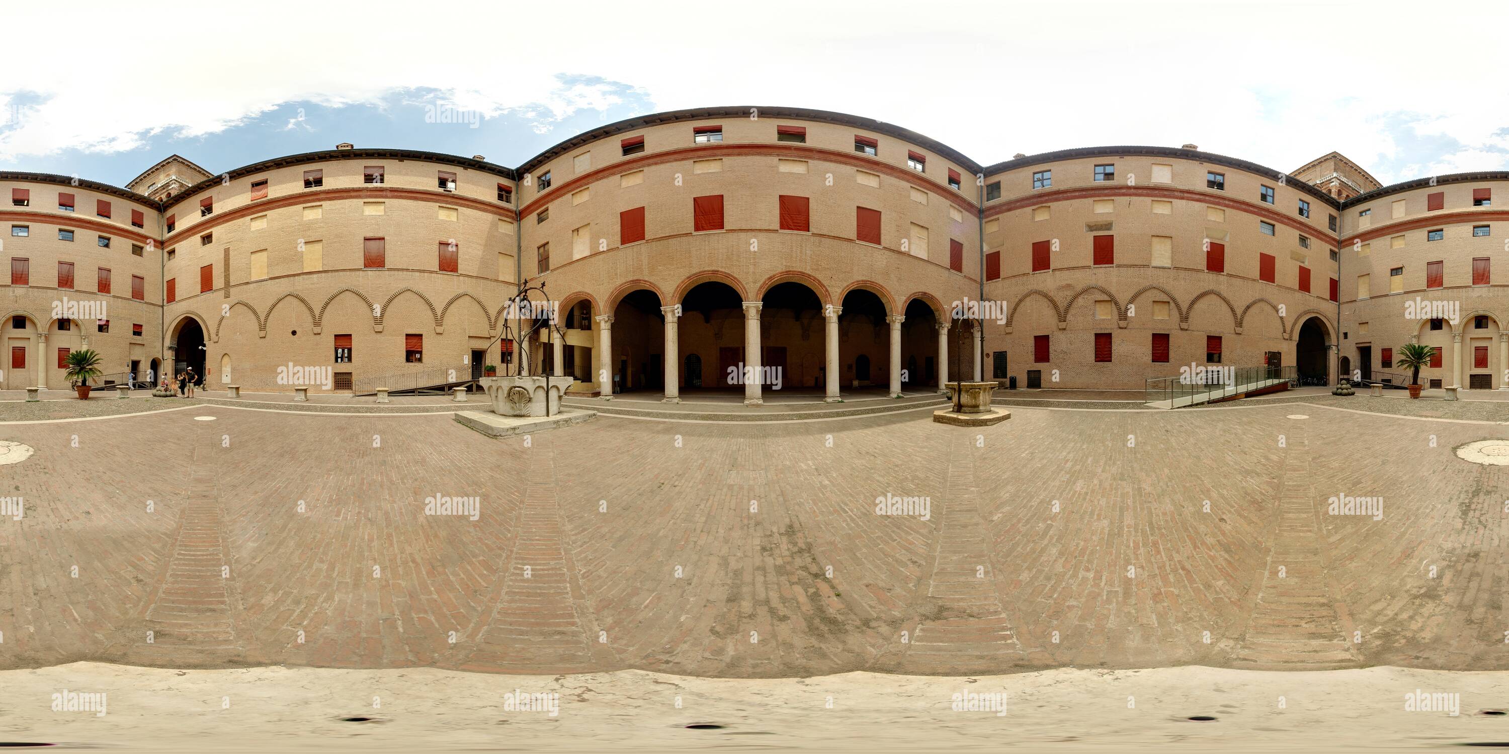 Courtyard square court yard castle masonry brick architecture medieval ...