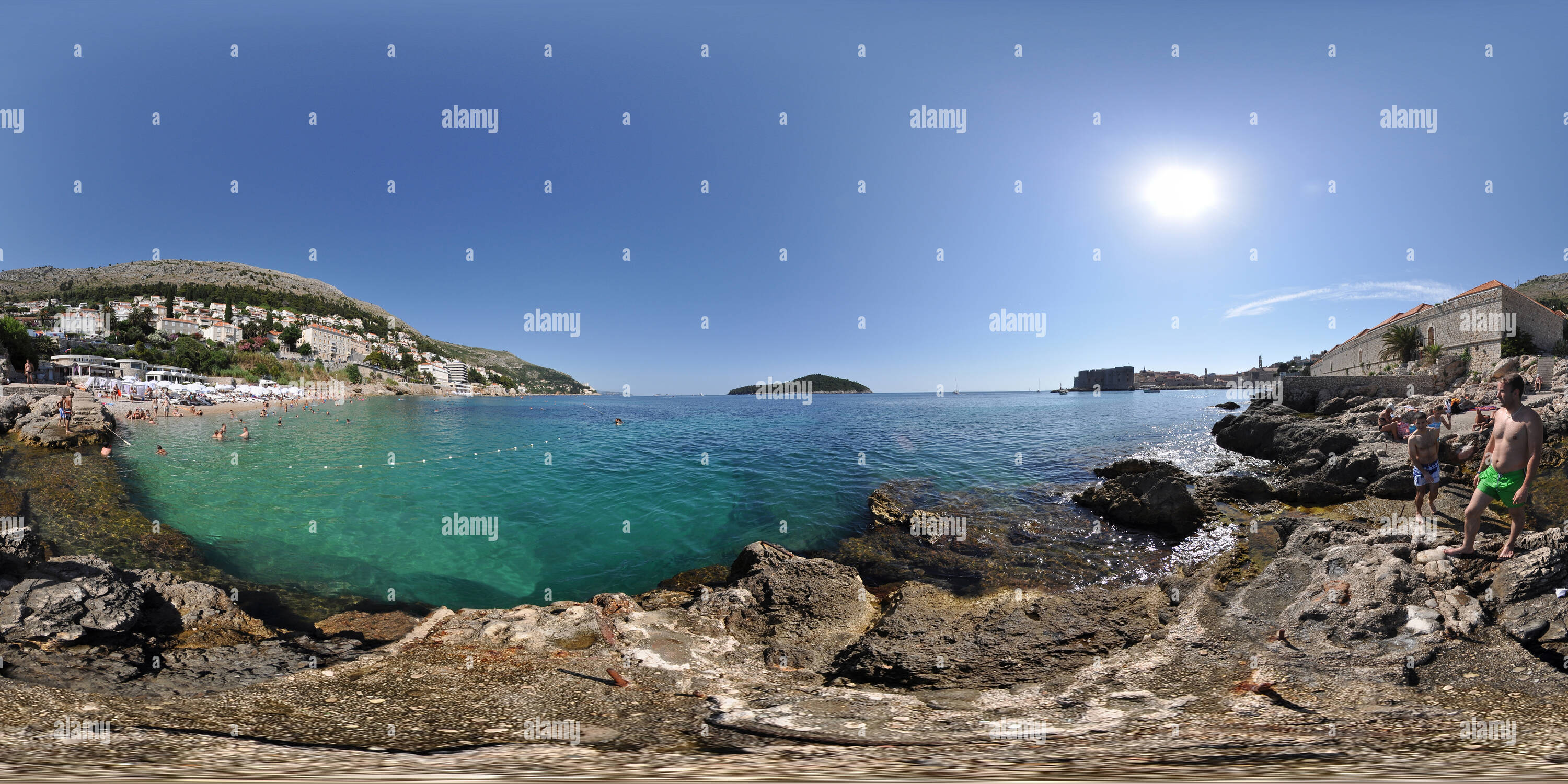 360° view of Dubrovnik, Banje beach - Alamy