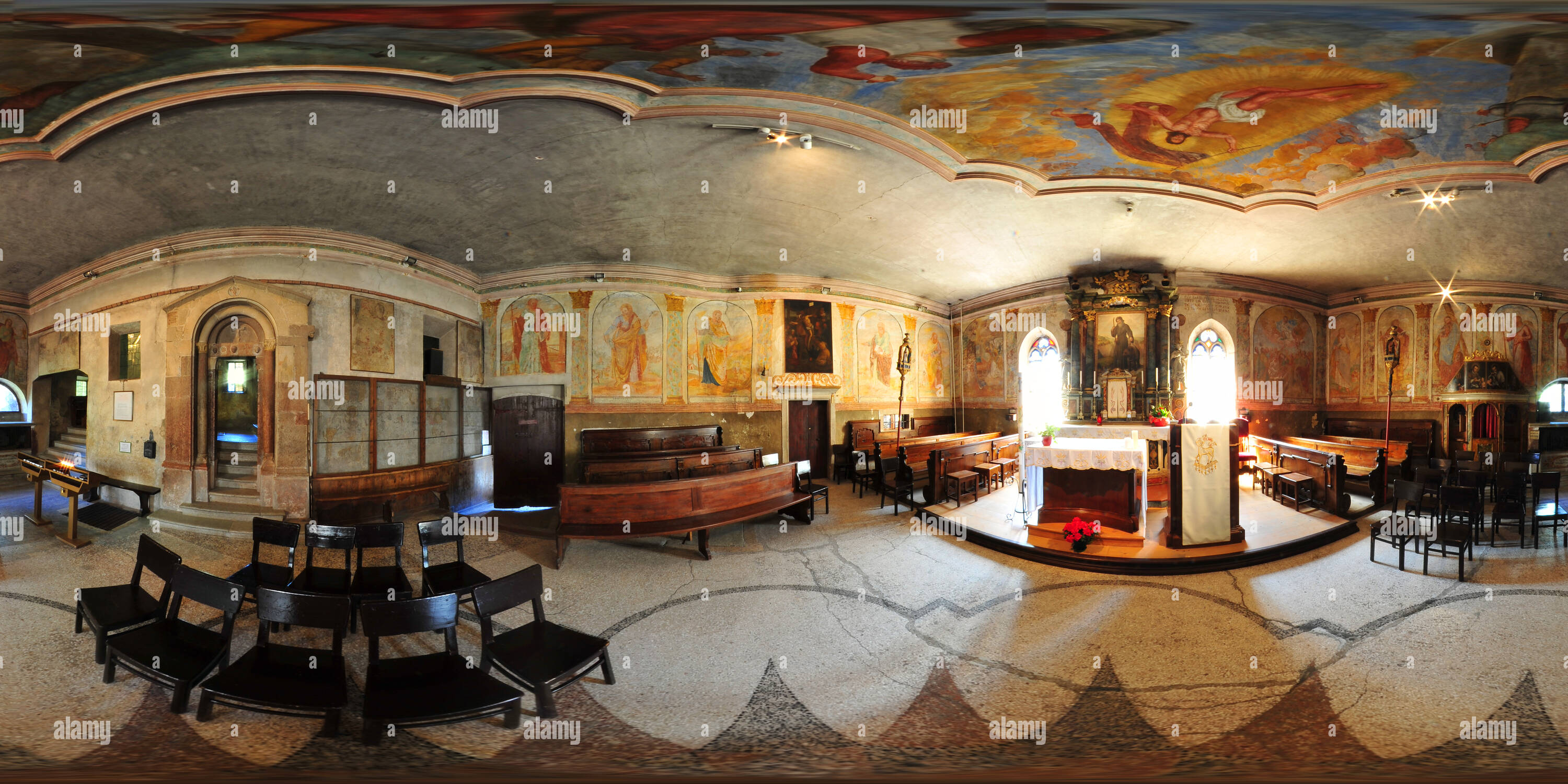 360° view of Santuario Di San Romedio In Trentino - Alamy