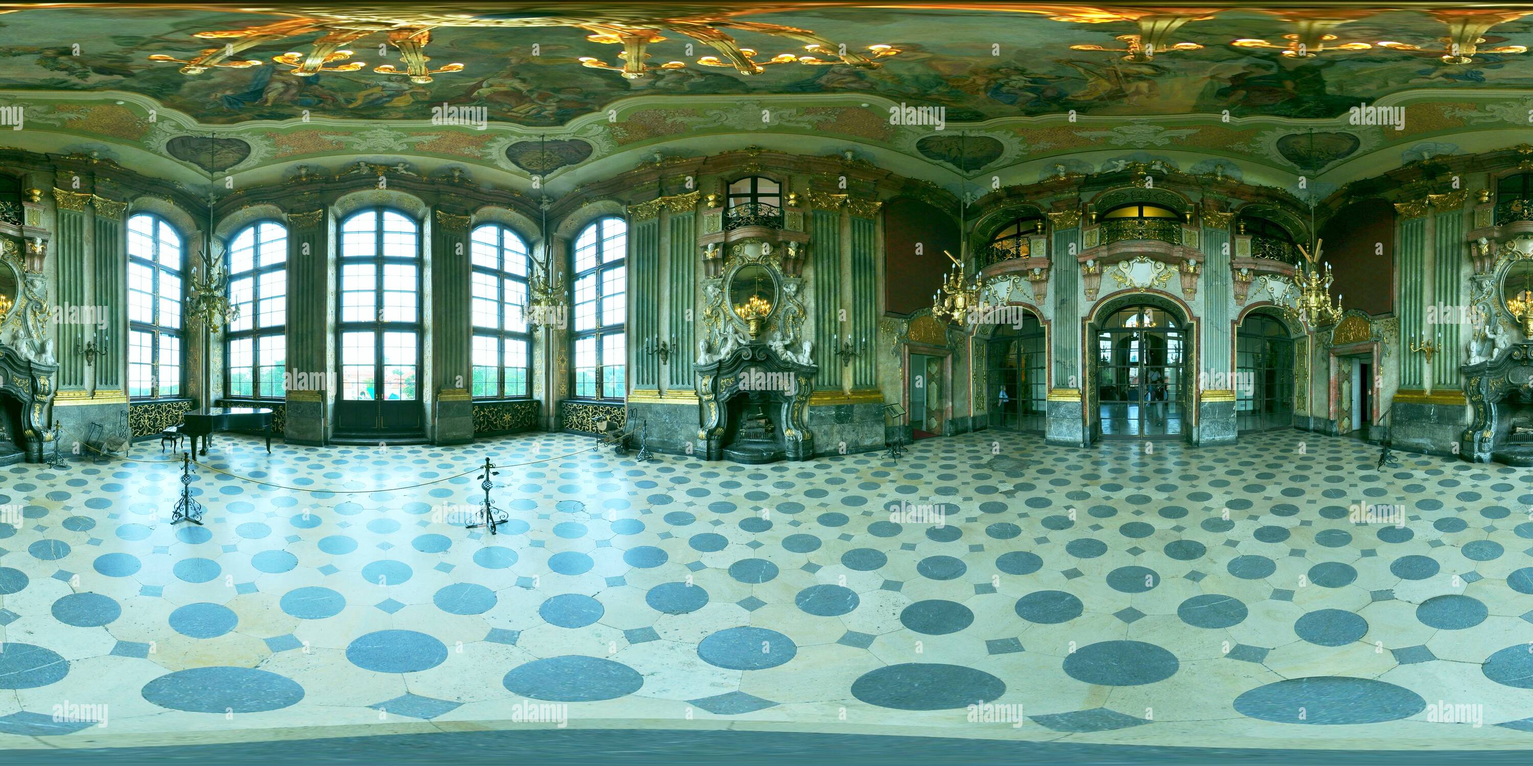 360° view of Castle Fürstenstein - Maximilian-Hall - Alamy