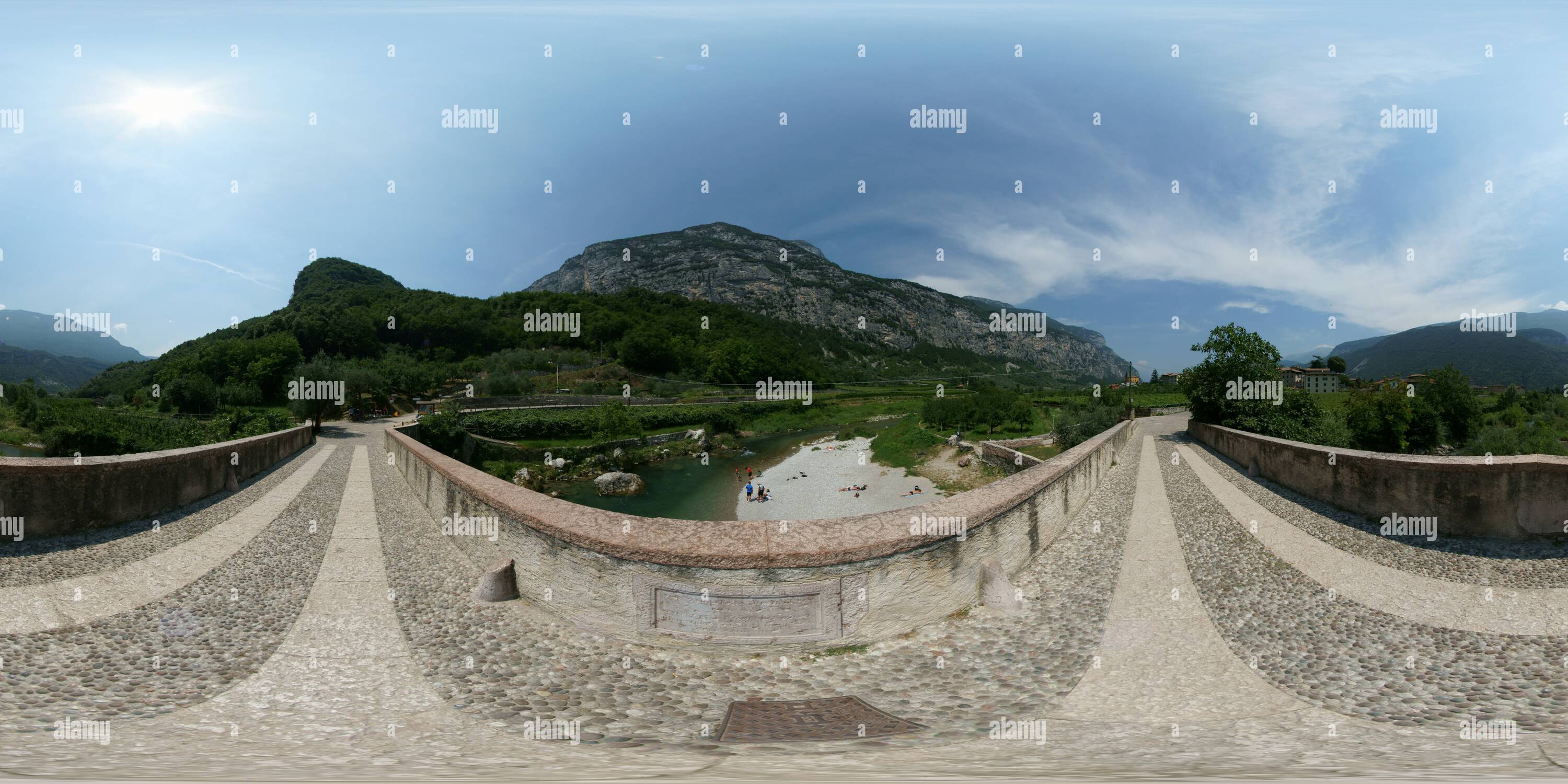360° view of Italy Trentino Ceniga Old Bridge over Sarca - Alamy