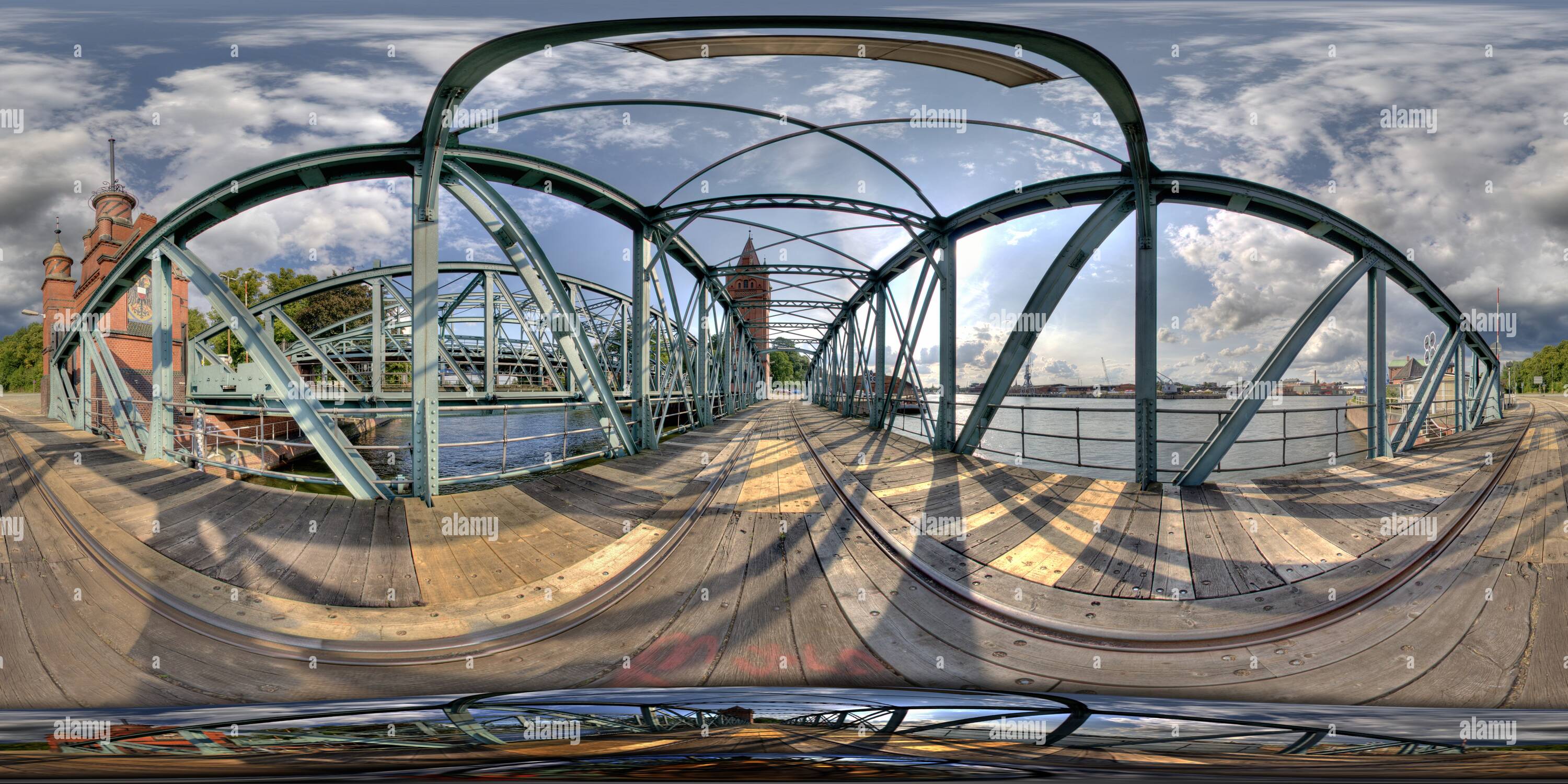 360° view of The Lift Bridge of Luebeck - Alamy
