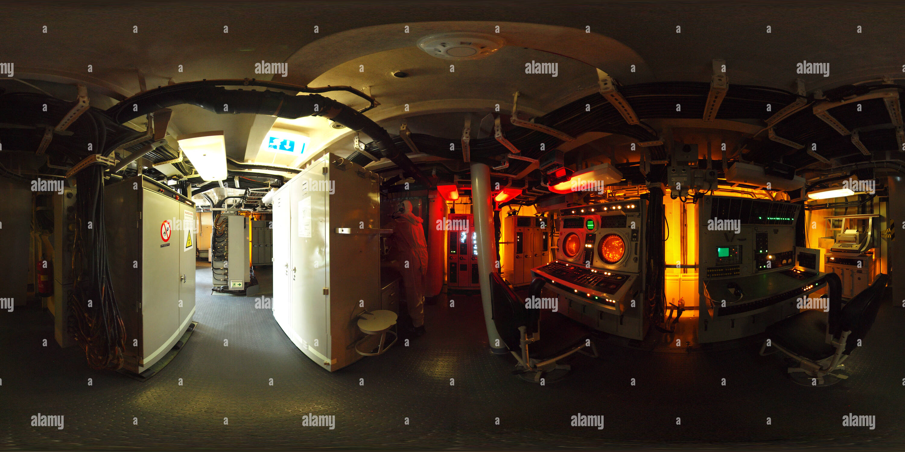 360° view of Impression of an Operations Room on board a Man of War - Alamy