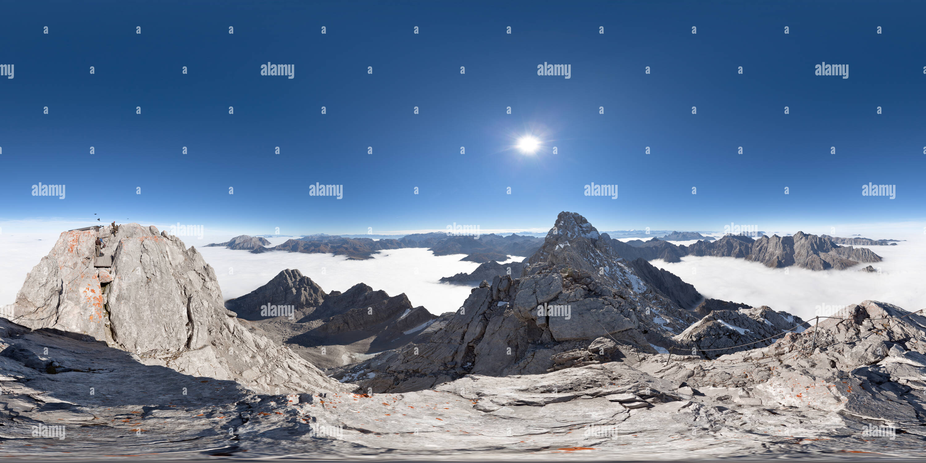 360° view of On the peak of Watzmann Hocheck (2651m - Alamy