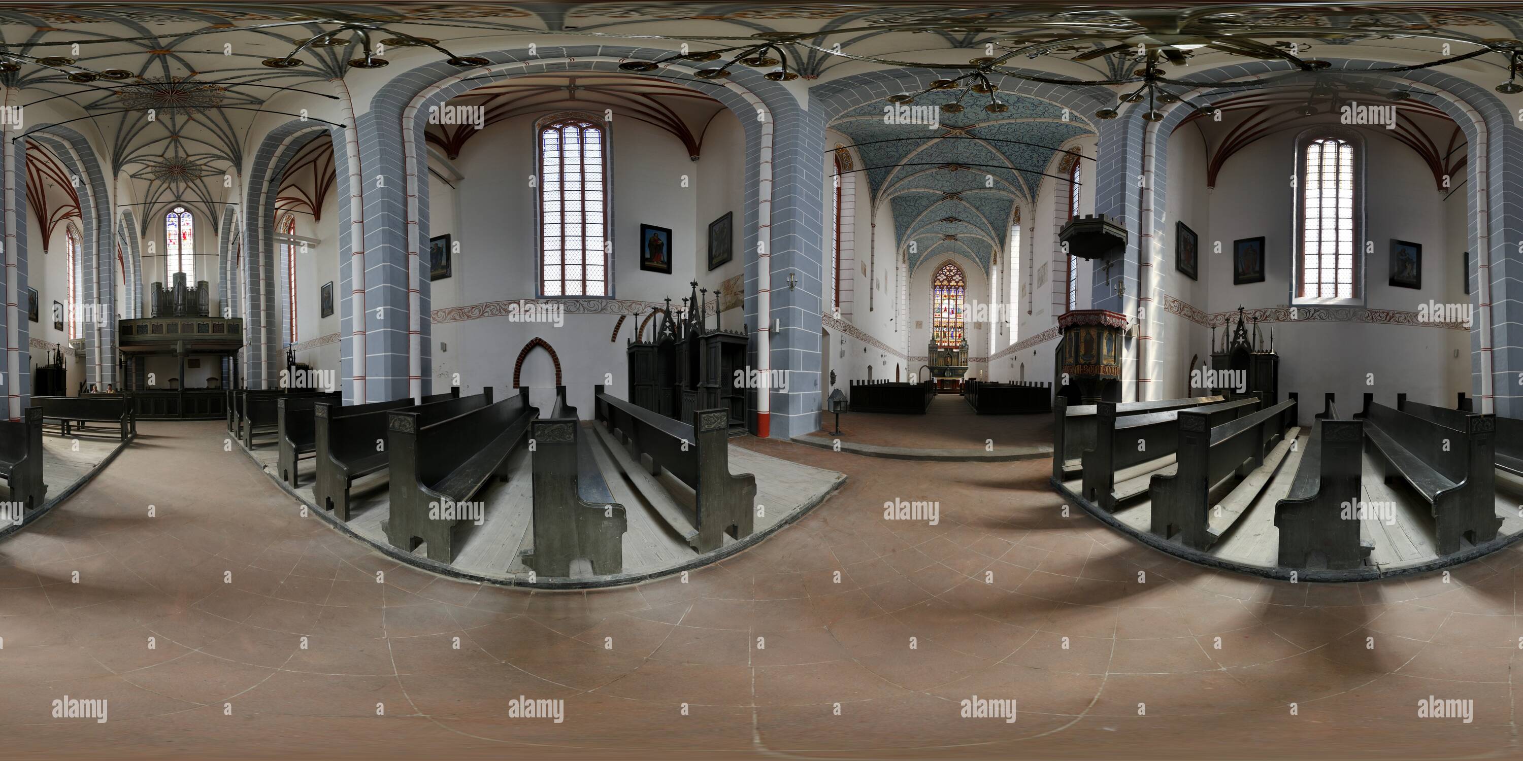 360° view of Chelmno, gymnasial church - the nave - Alamy