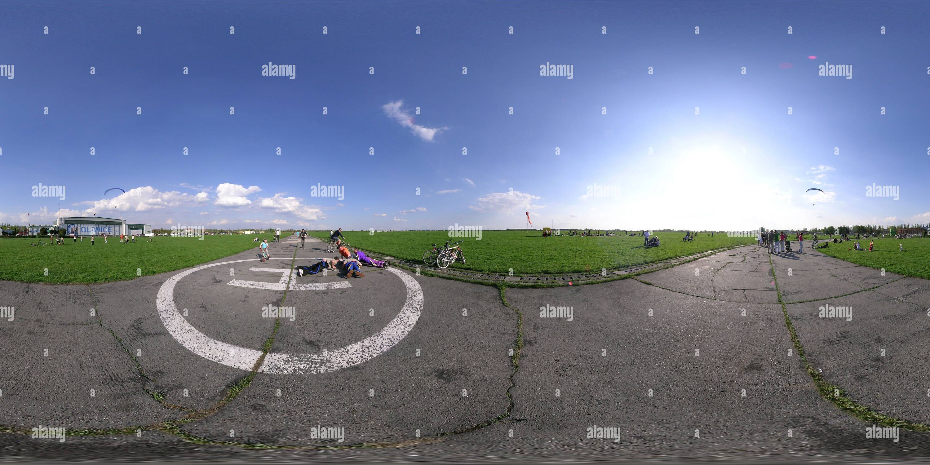 360° view of Airport and Gliwice Aeroclub - Alamy