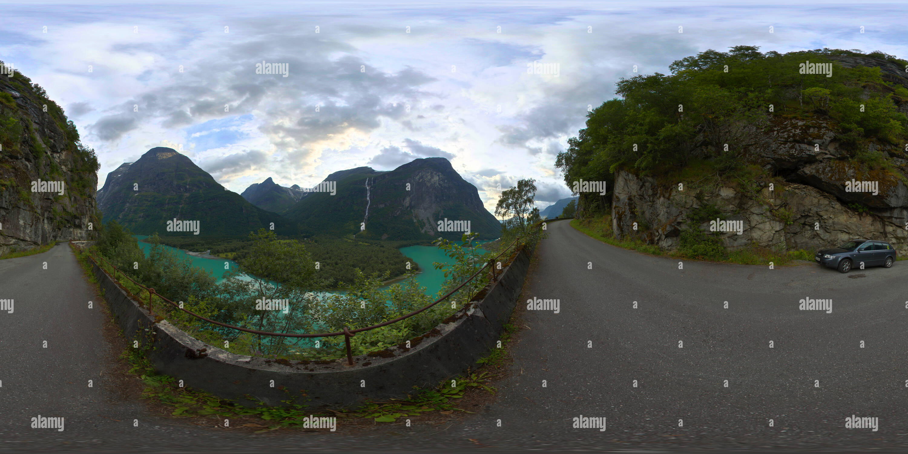 360° view of Norwegen - Lodalen, by the Lovatnet lake - Alamy