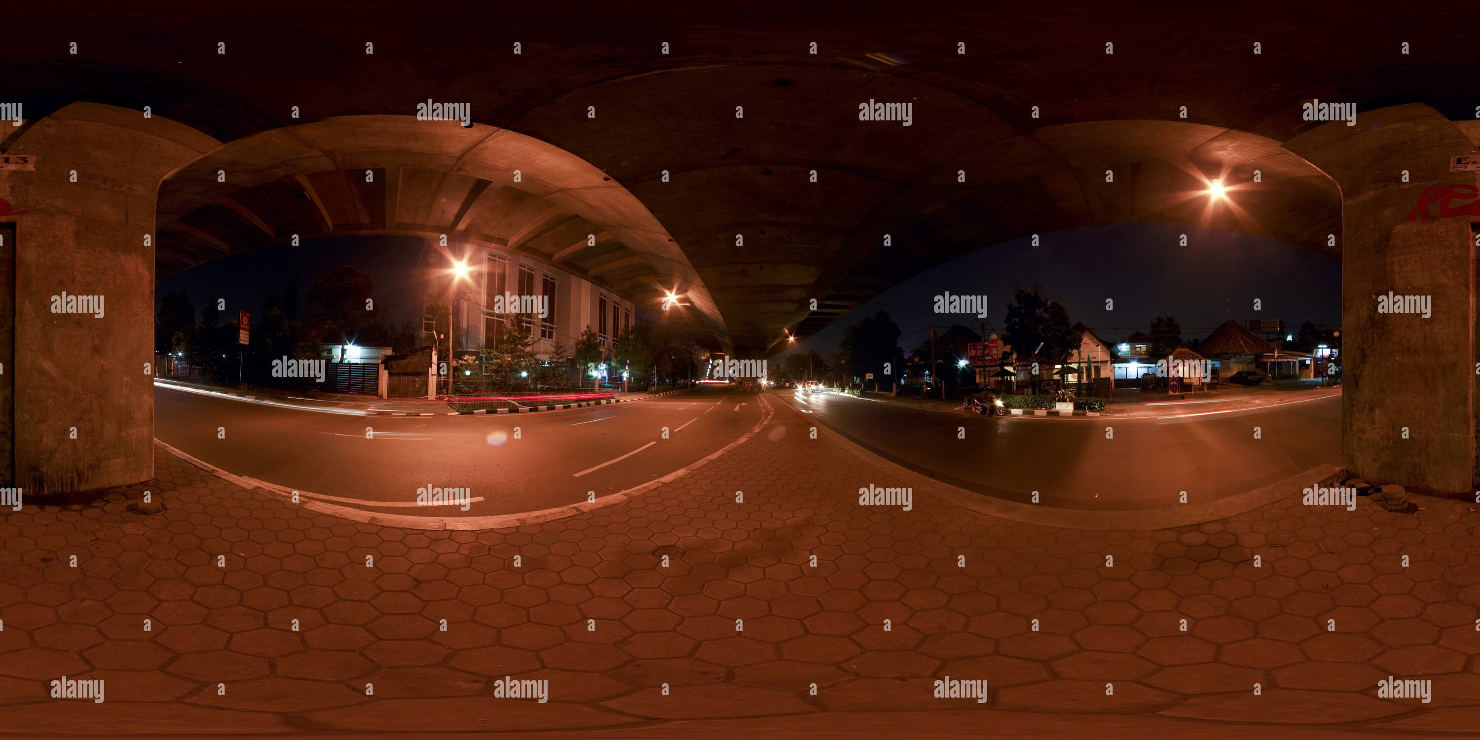 360° view of Cikapayang Street at Night, Bandung - Alamy