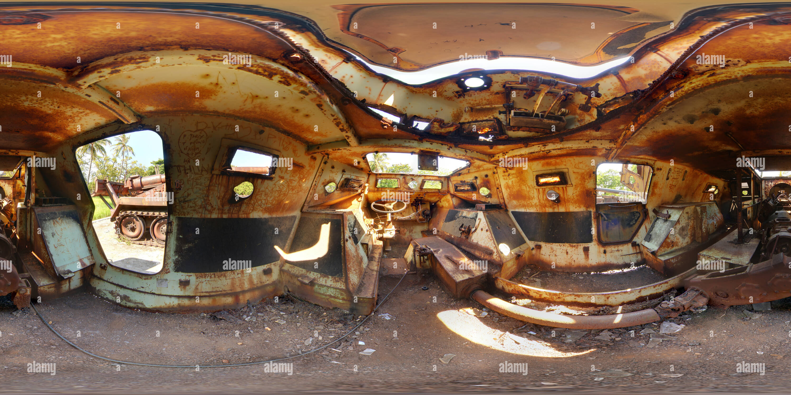 360° view of Inside A Wreck Of Lav 150 - Alamy