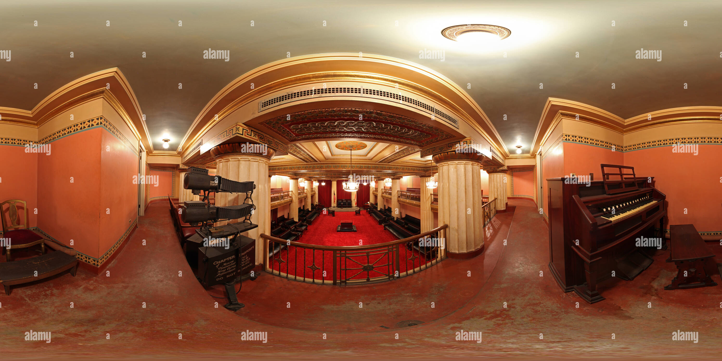 360° view of Masonic Temple, Chapter Room - Alamy