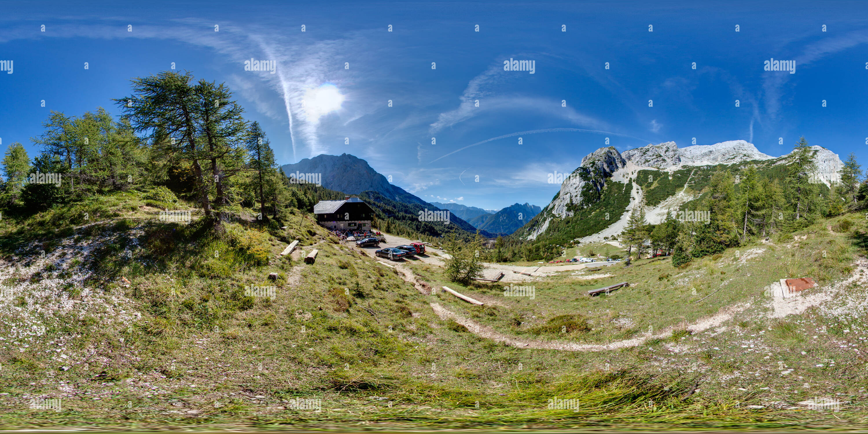 360° view of Mountain hut 'Tičarjev dom' - Alamy