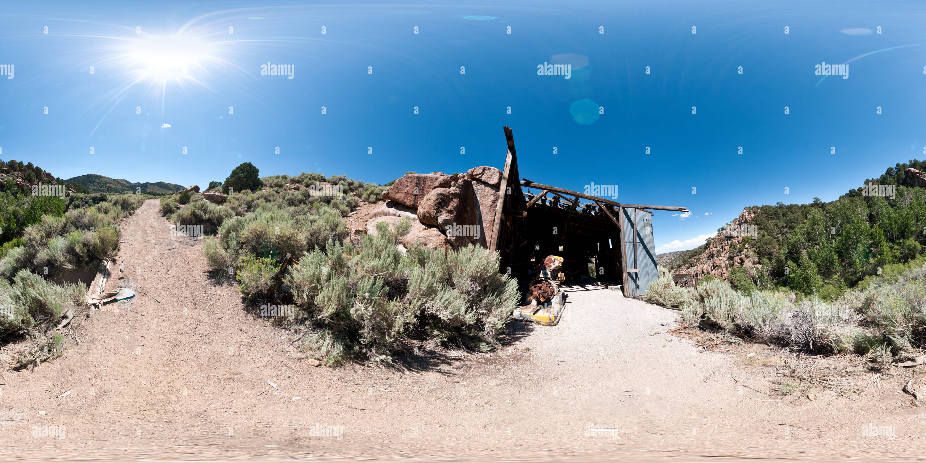 360° view of Amasa Valley - Old Mining building - Alamy